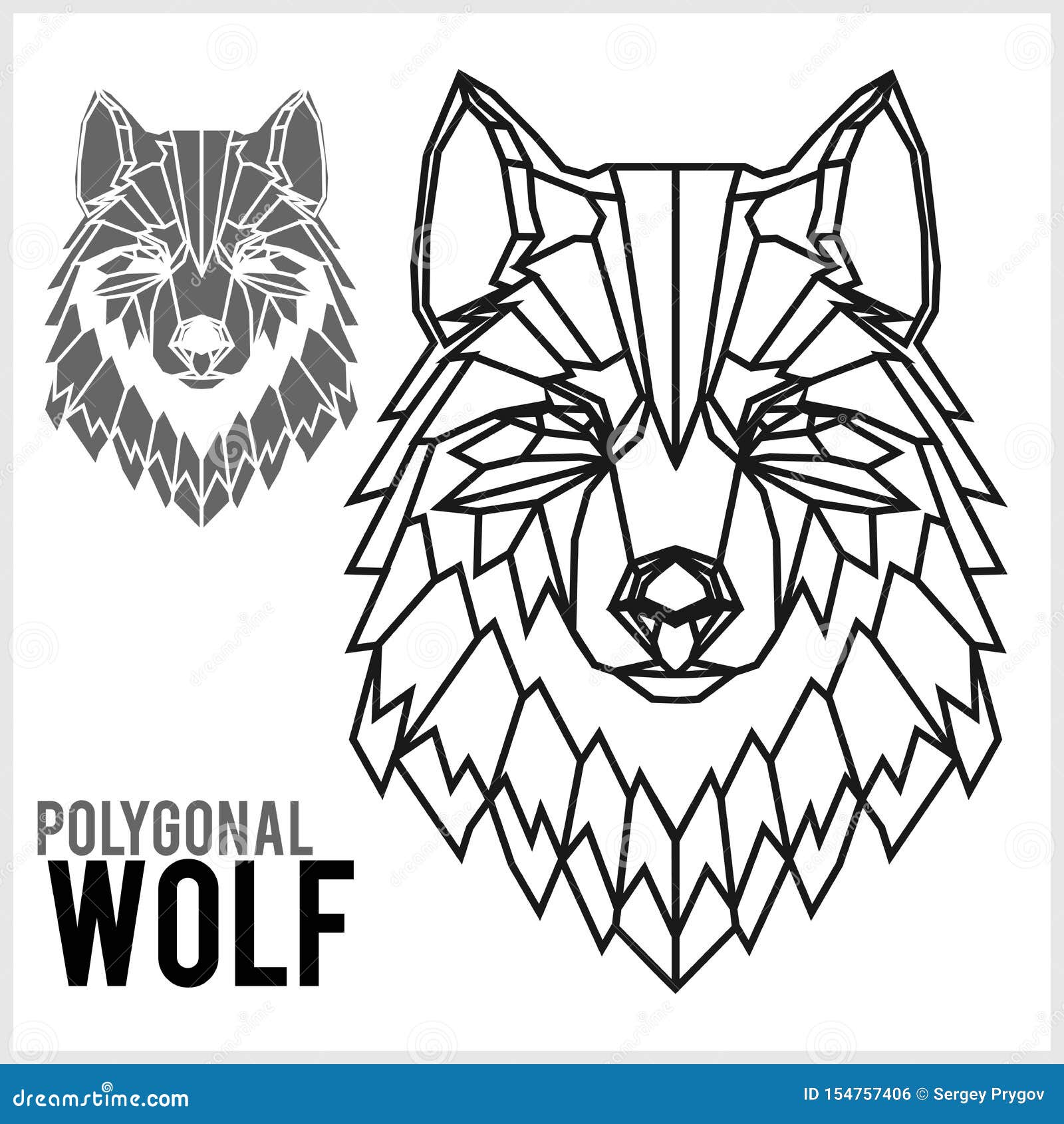 Wolf Head in Polygonal Style. Polygonal Animals. Vector Illustration ...