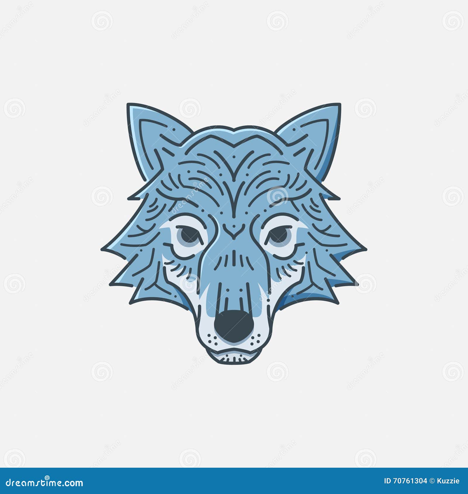 Wolf head stock vector. Illustration of contour, concept - 70761304