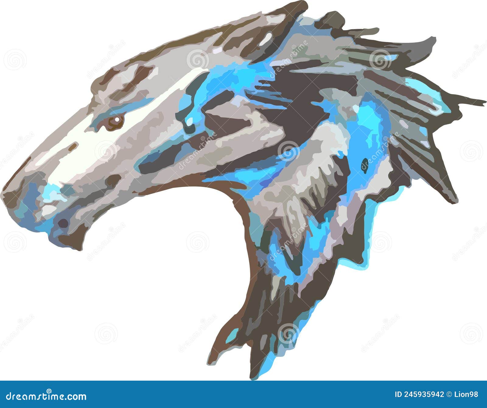 Wolf Head Symbol in Gray-blue Tonality on a White Backdrop for Emblems ...