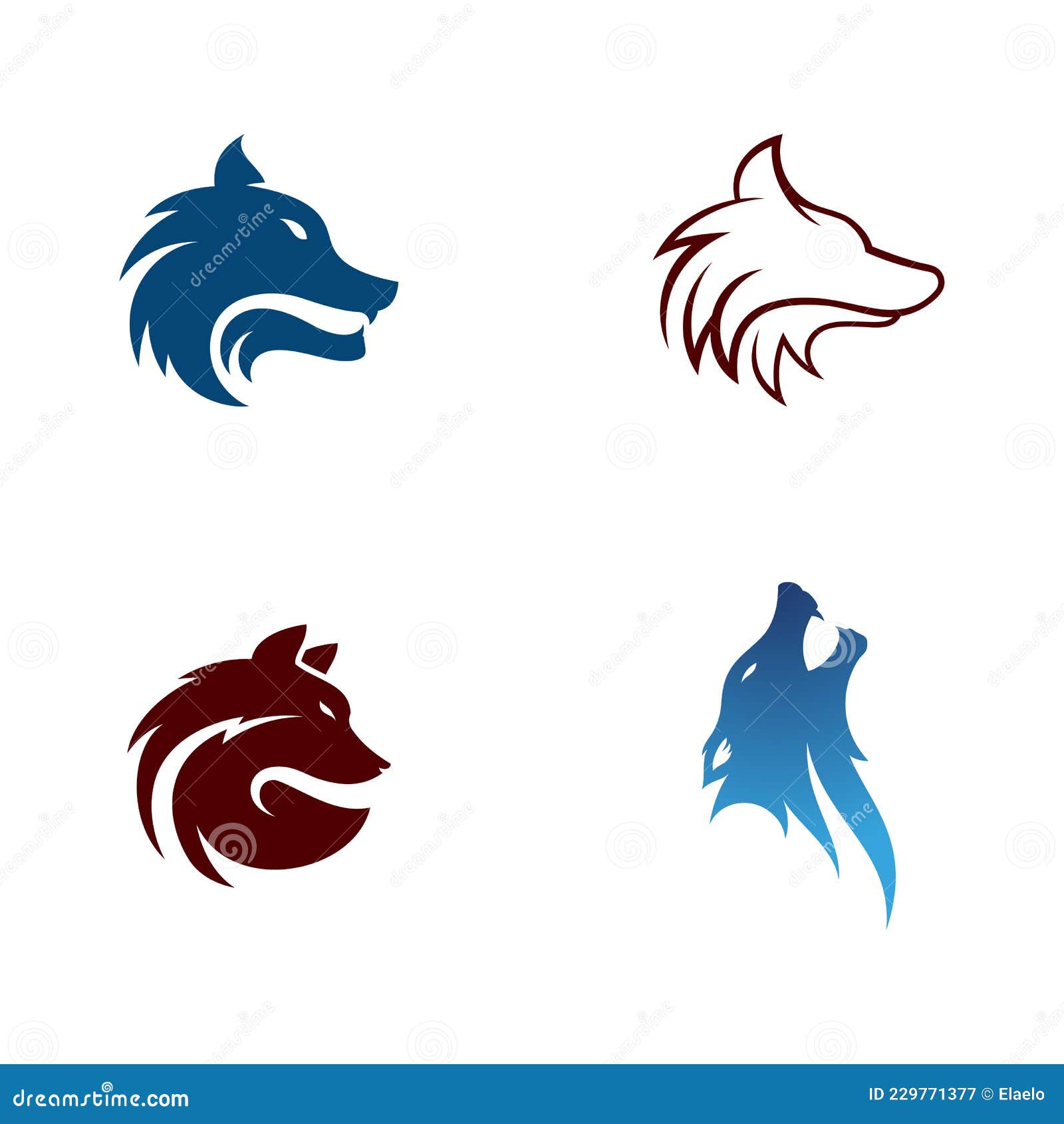 Wolf Head Template Vector Illustration Stock Vector - Illustration of ...