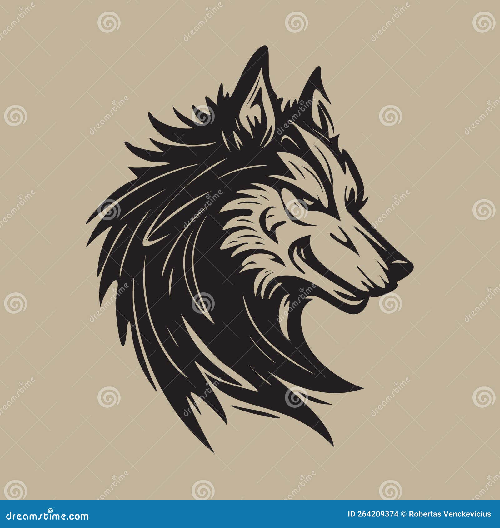 Wolf head vector image stock vector. Illustration of including - 264209374
