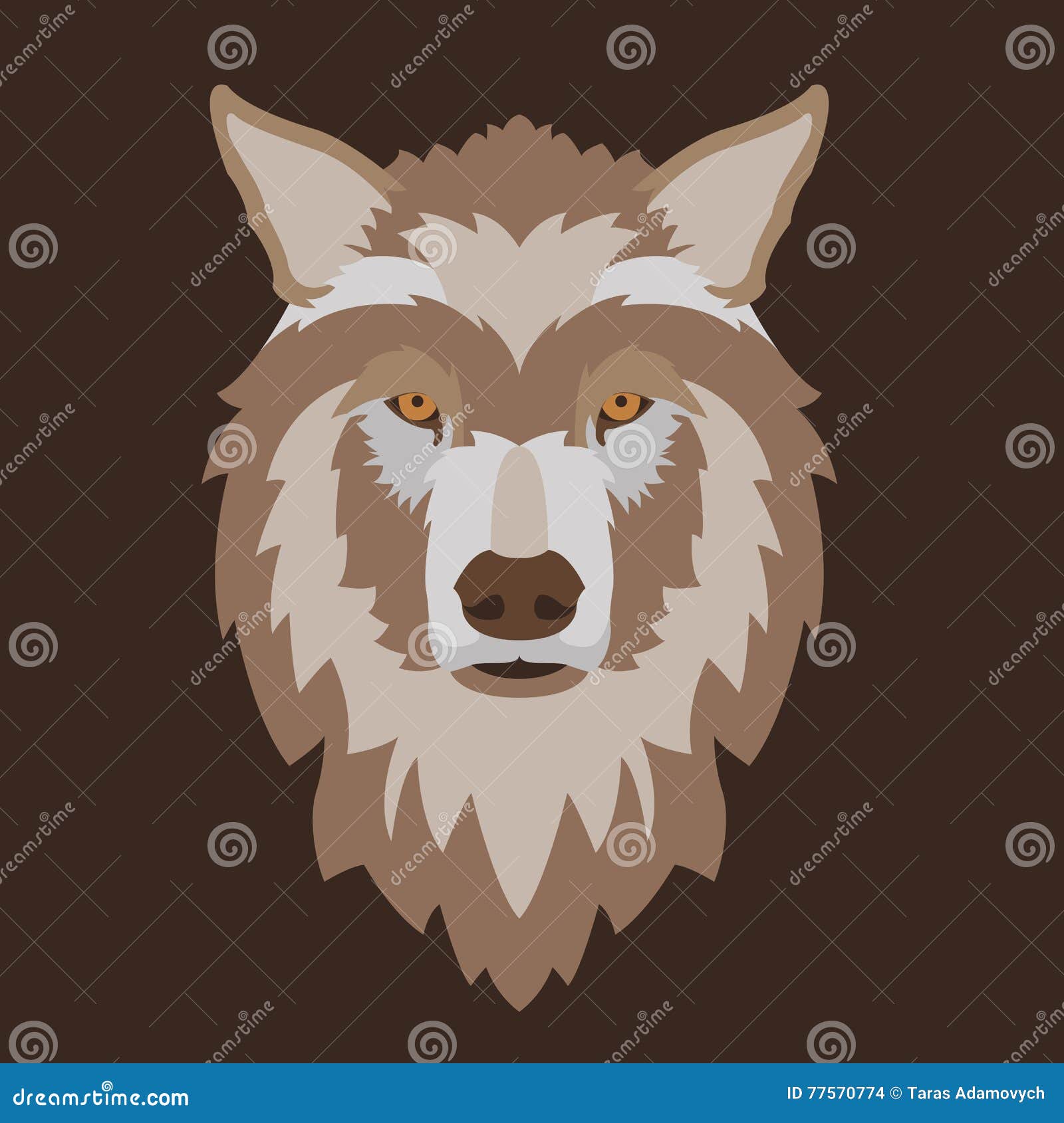 Wolf Head Vector Stylized Style Flat | CartoonDealer.com #77570774