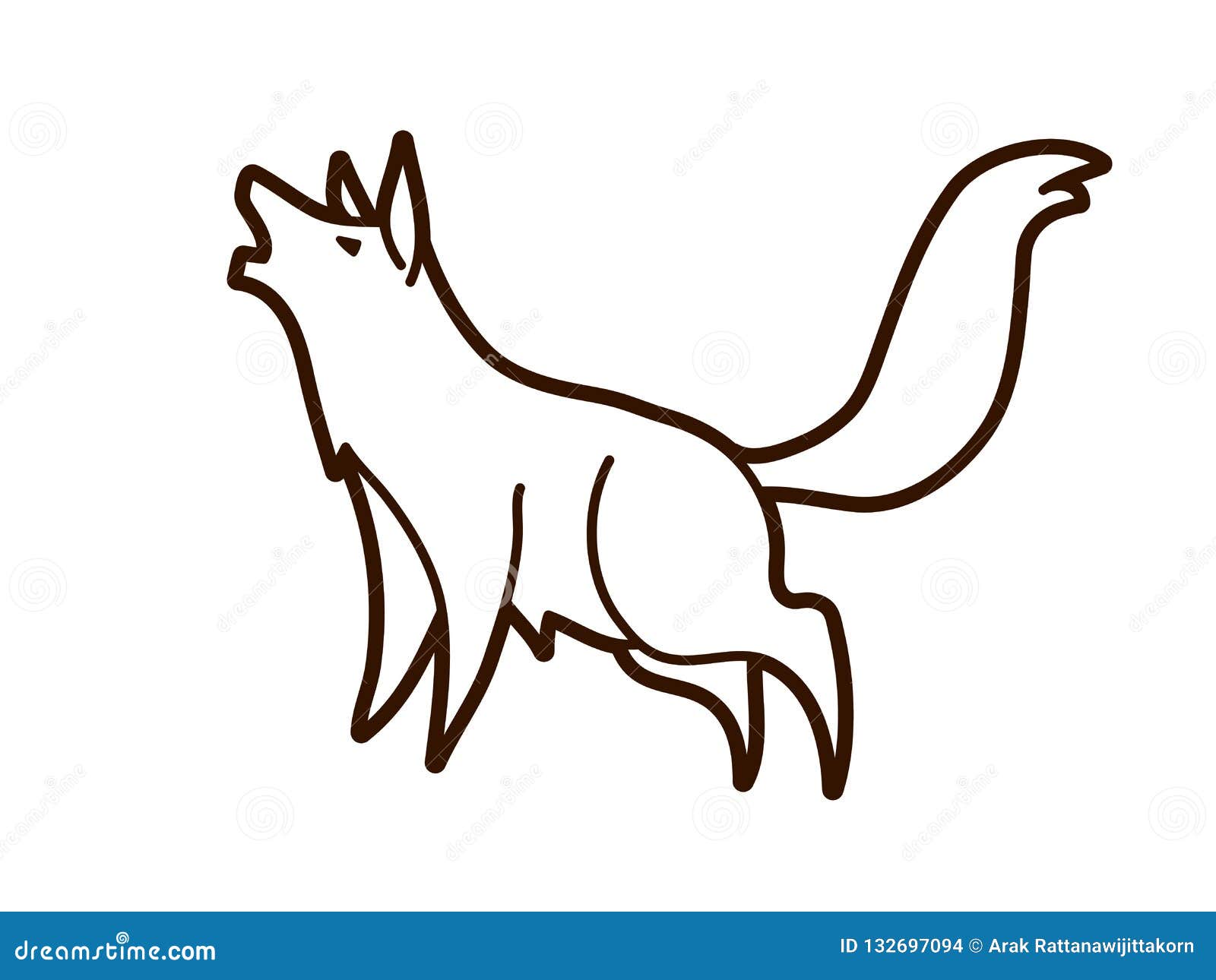 Wolf Howling Cartoon Graphic Vector. Stock Vector - Illustration of ...