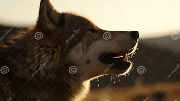 Wolf Howling Close-up. Generative AI Stock Illustration - Illustration ...