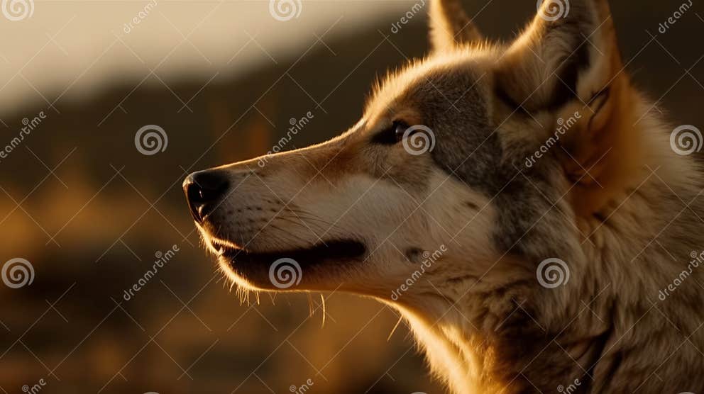 Wolf Howling Close-up. Generative AI Stock Illustration - Illustration ...