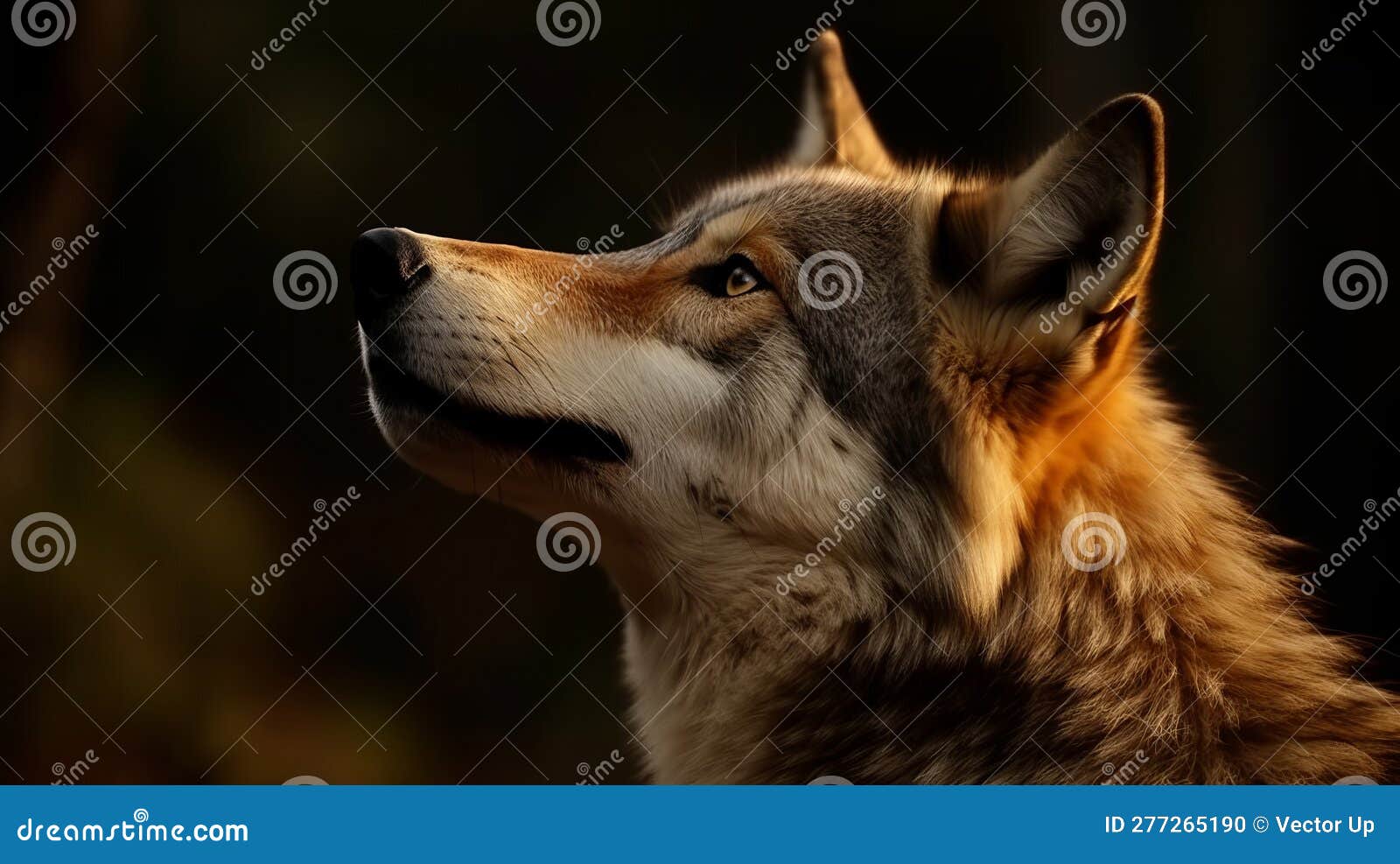 Wolf Howling Close-up. Generative AI Stock Illustration - Illustration ...