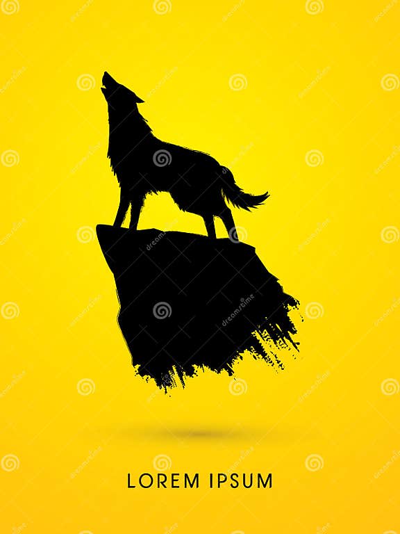 Wolf howling graphic stock vector. Illustration of hunting - 87710456