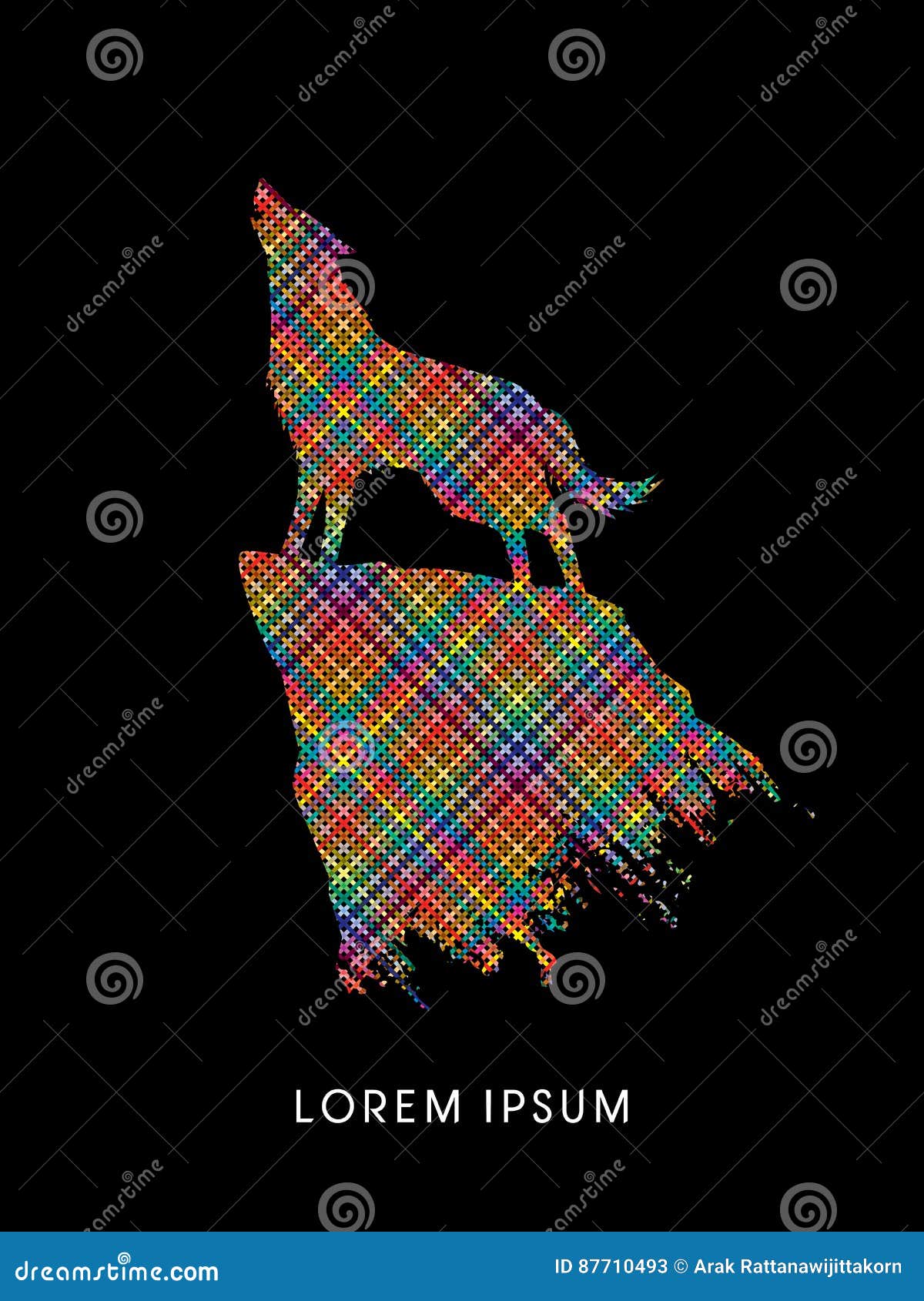 Wolf howling graphic stock vector. Illustration of mountain - 87710493