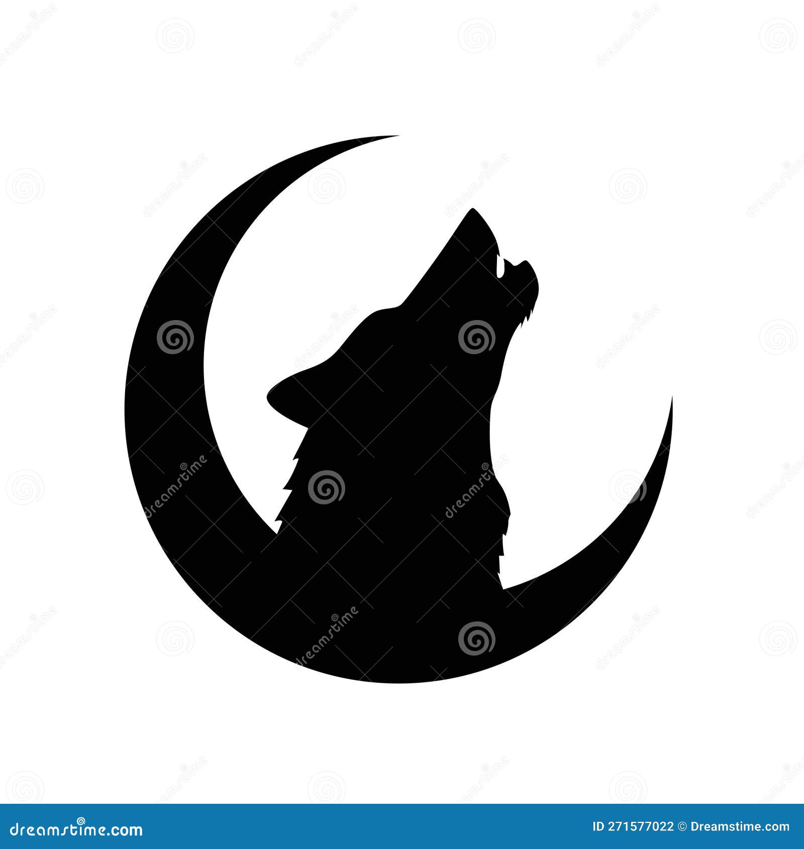 Howling Wolf Silhouette Clip Art