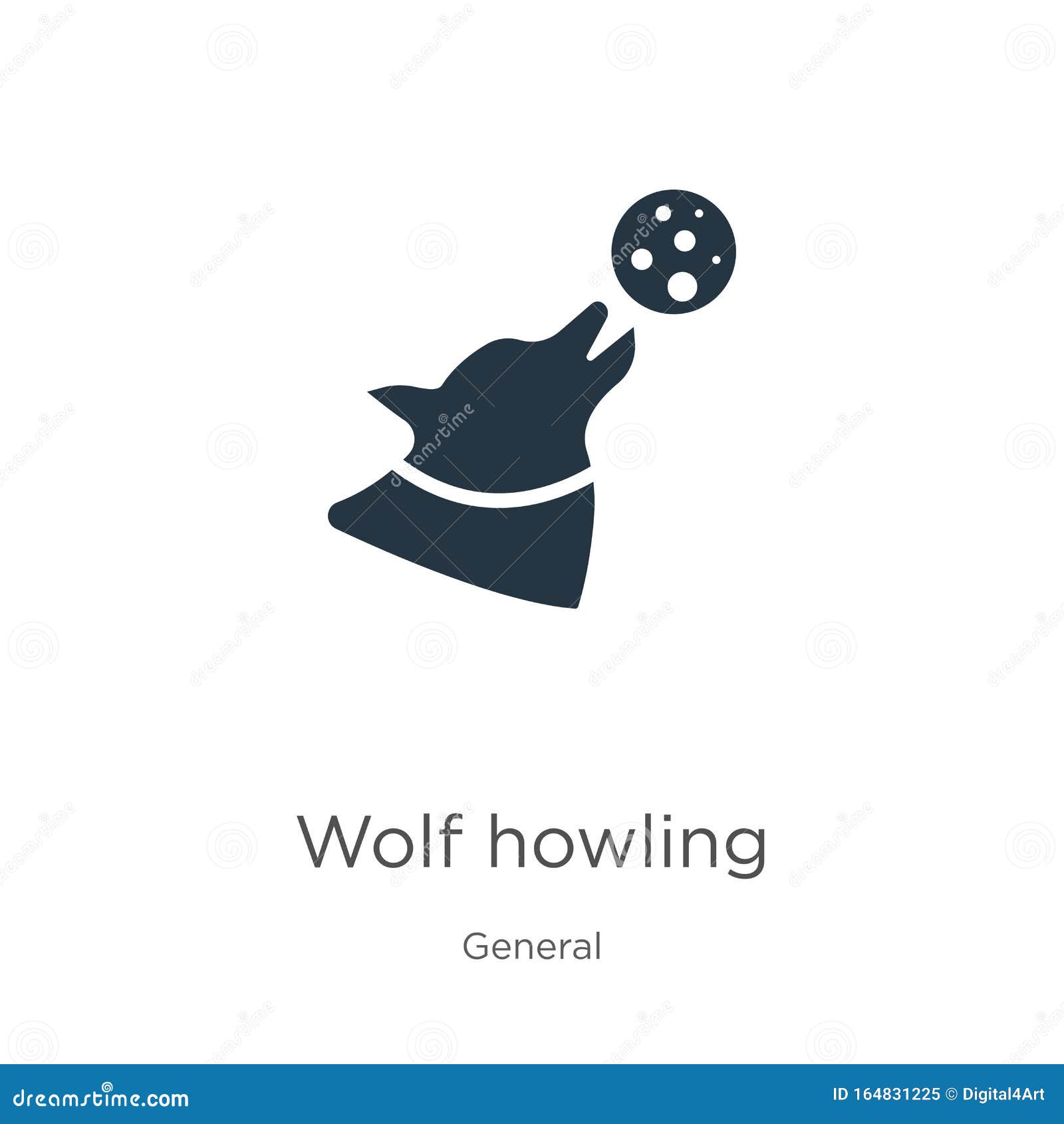 Wolf Howling Icon Vector. Trendy Flat Wolf Howling Icon from General ...