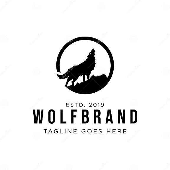 Wolf Howling Logo Design. Vector Illustration Stock Vector ...