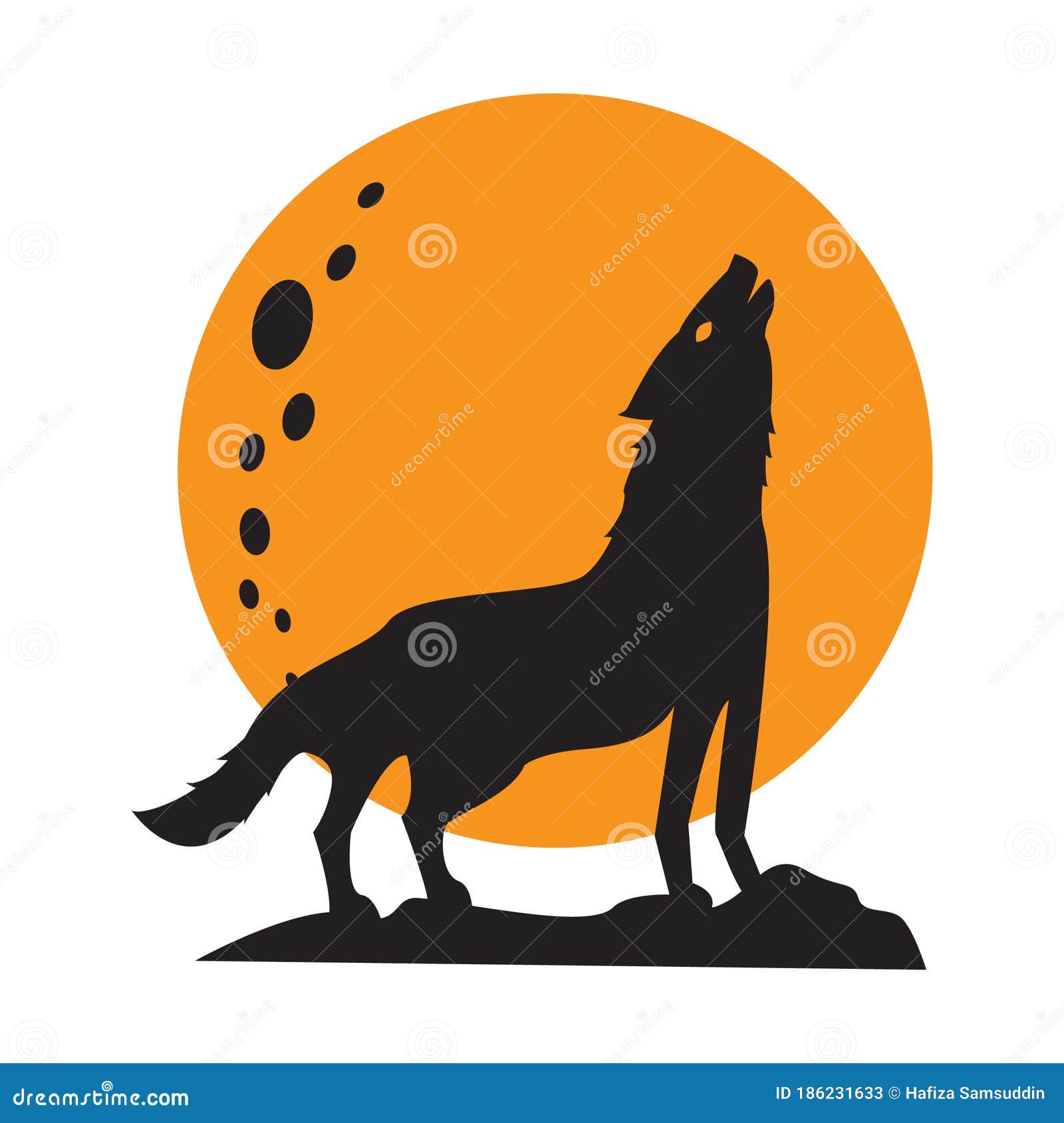 Wolf Howling. Vector Illustration Decorative Design Stock Vector ...