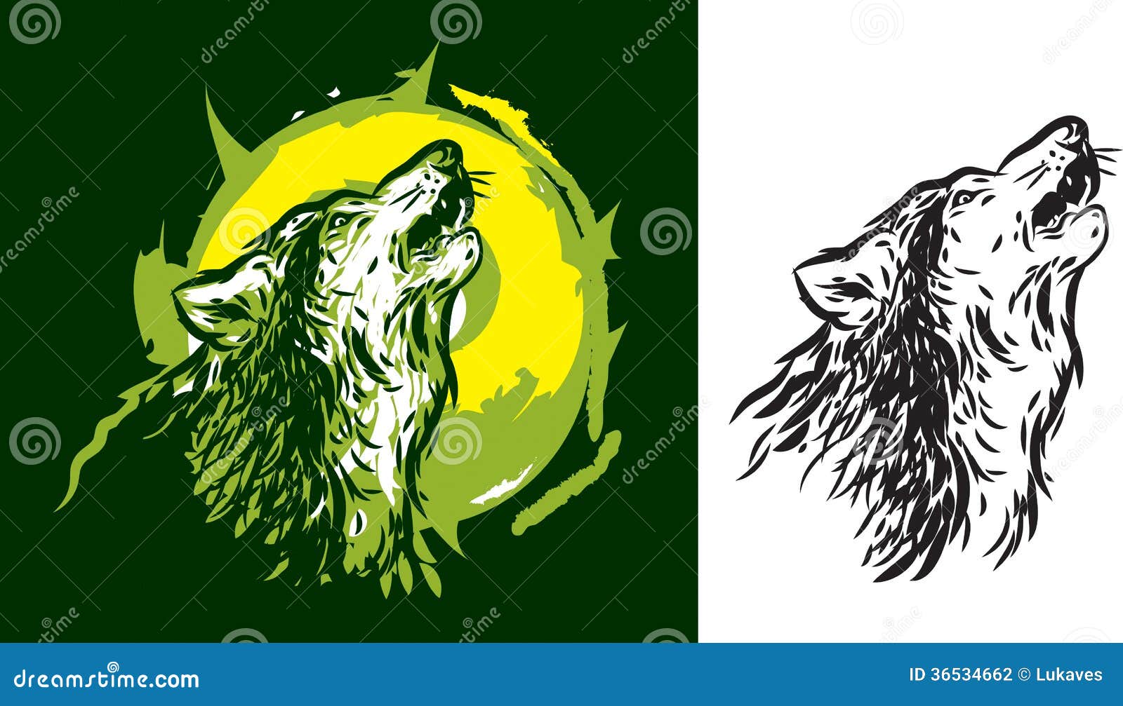 Wolf howling stock vector. Illustration of animal, aggression - 36534662