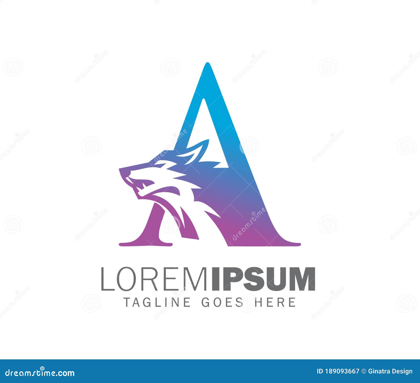 Wolf Initial Letter a Style Logo Sign Stock Vector - Illustration of ...