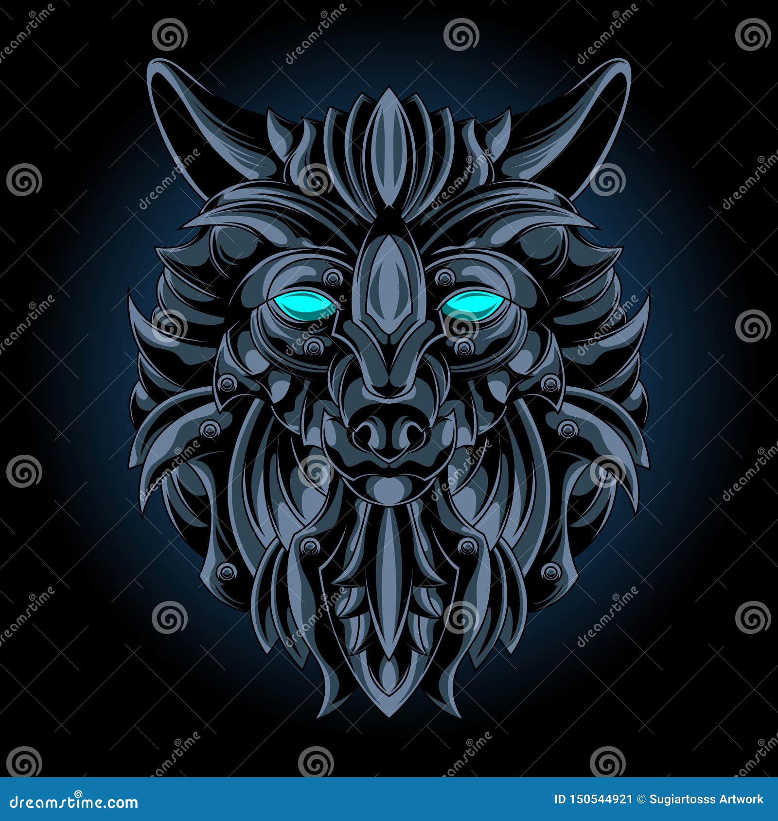 Wolf iron emblem stock vector. Illustration of isolated - 150544921