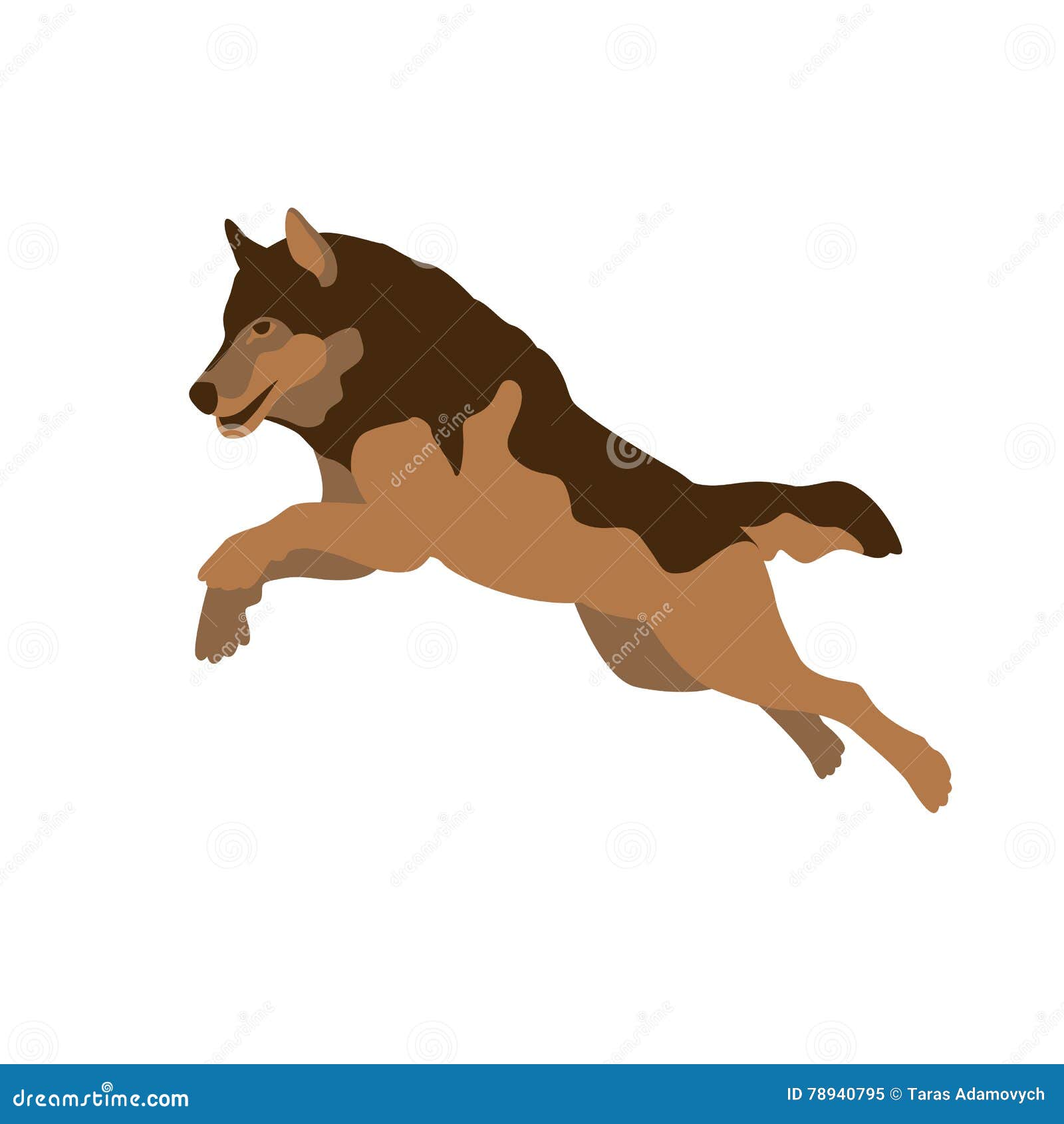 Wolf Jumping Vector Illustration Flat Stock Vector - Illustration of ...