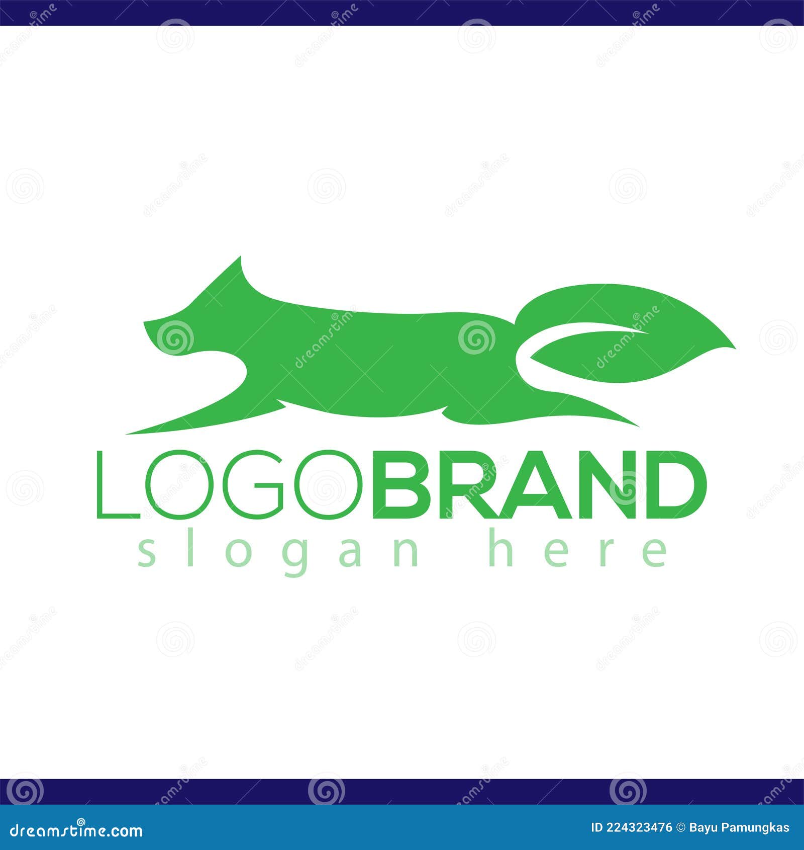 Wolf and Leaf Tail Logo Silhouette Vector Element. Animal Logo Template ...