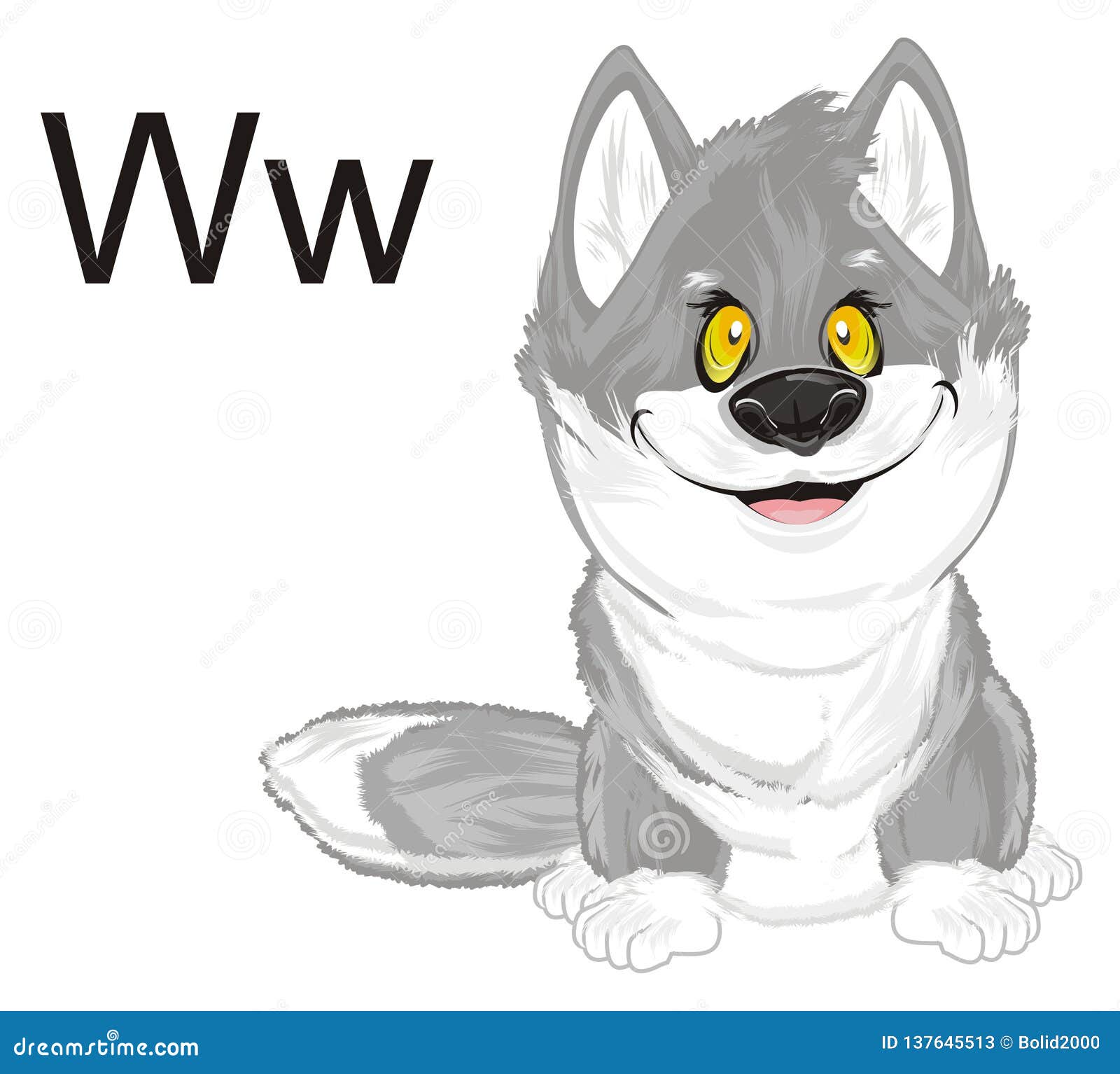 Wolf and letters stock illustration. Illustration of hunting - 137645513