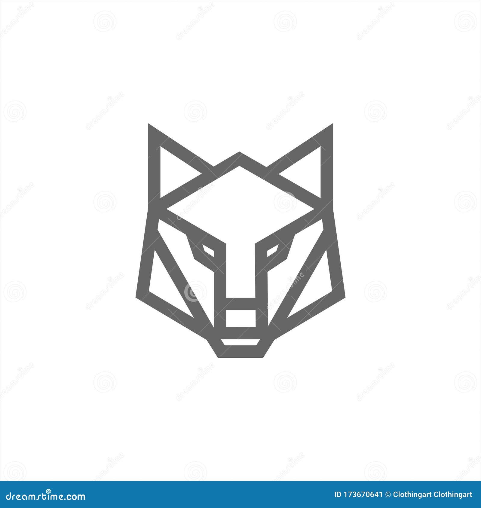 Wolf Line Abstract Design Concept Stock Vector - Illustration of shape ...