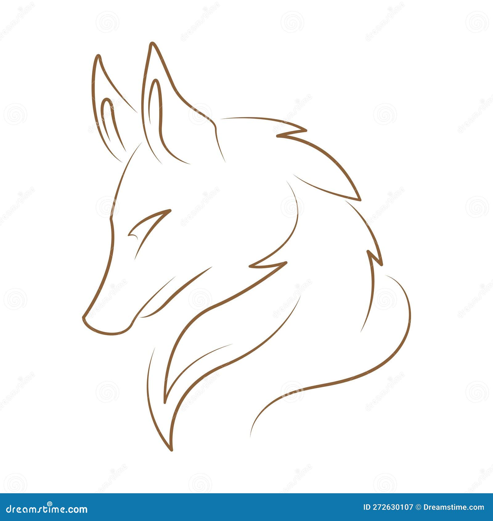 Wolf line art logo design stock vector. Illustration of logo - 272630107