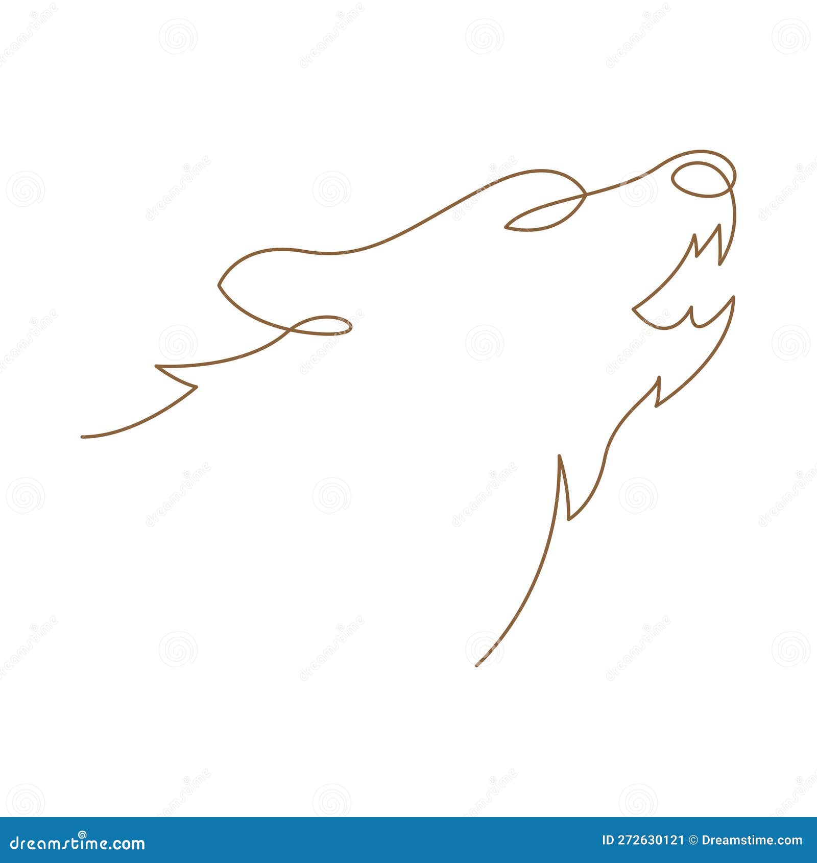 Wolf line art logo design stock vector. Illustration of line - 272630121