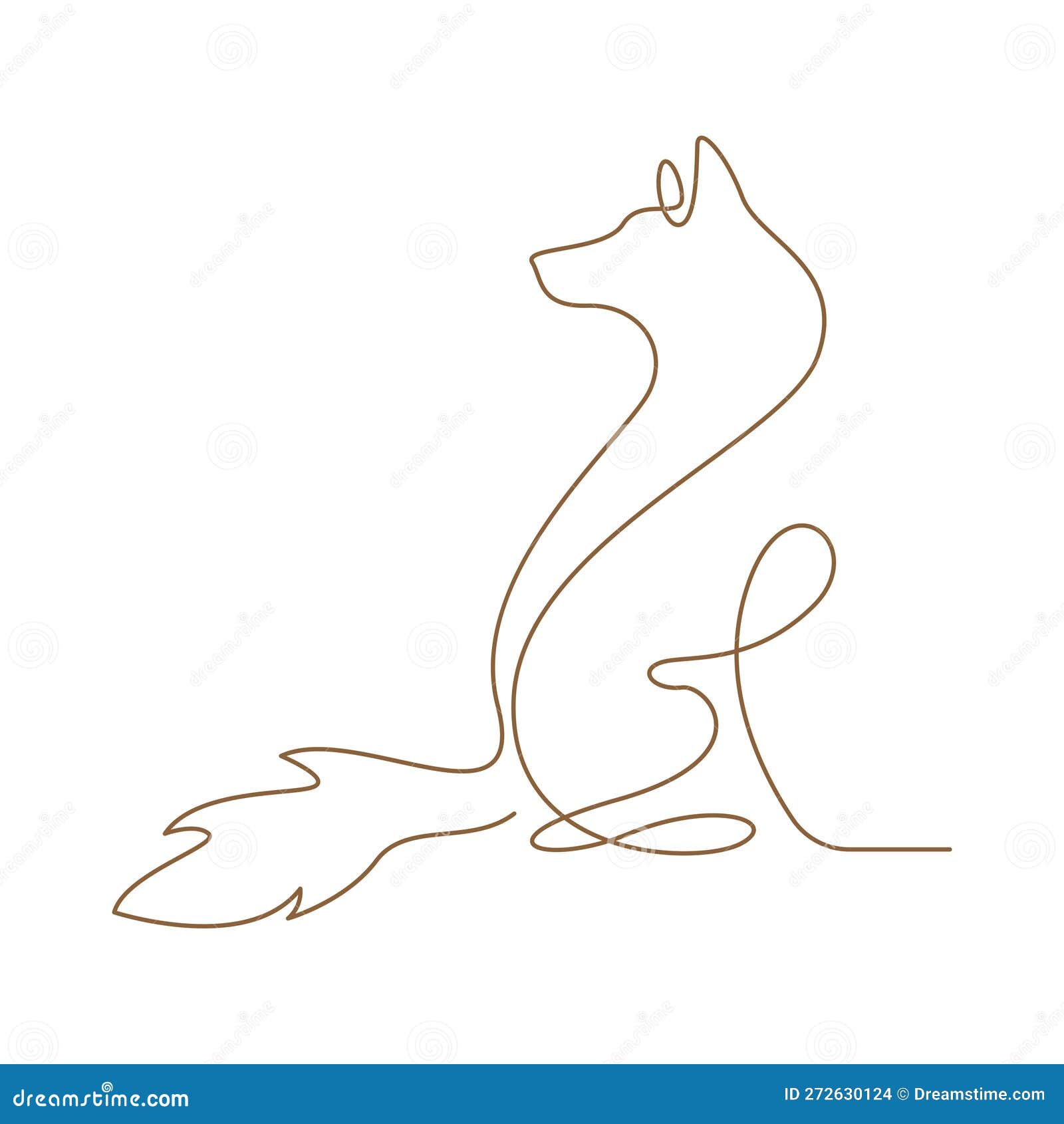 Wolf line art logo design stock vector. Illustration of silhouette ...