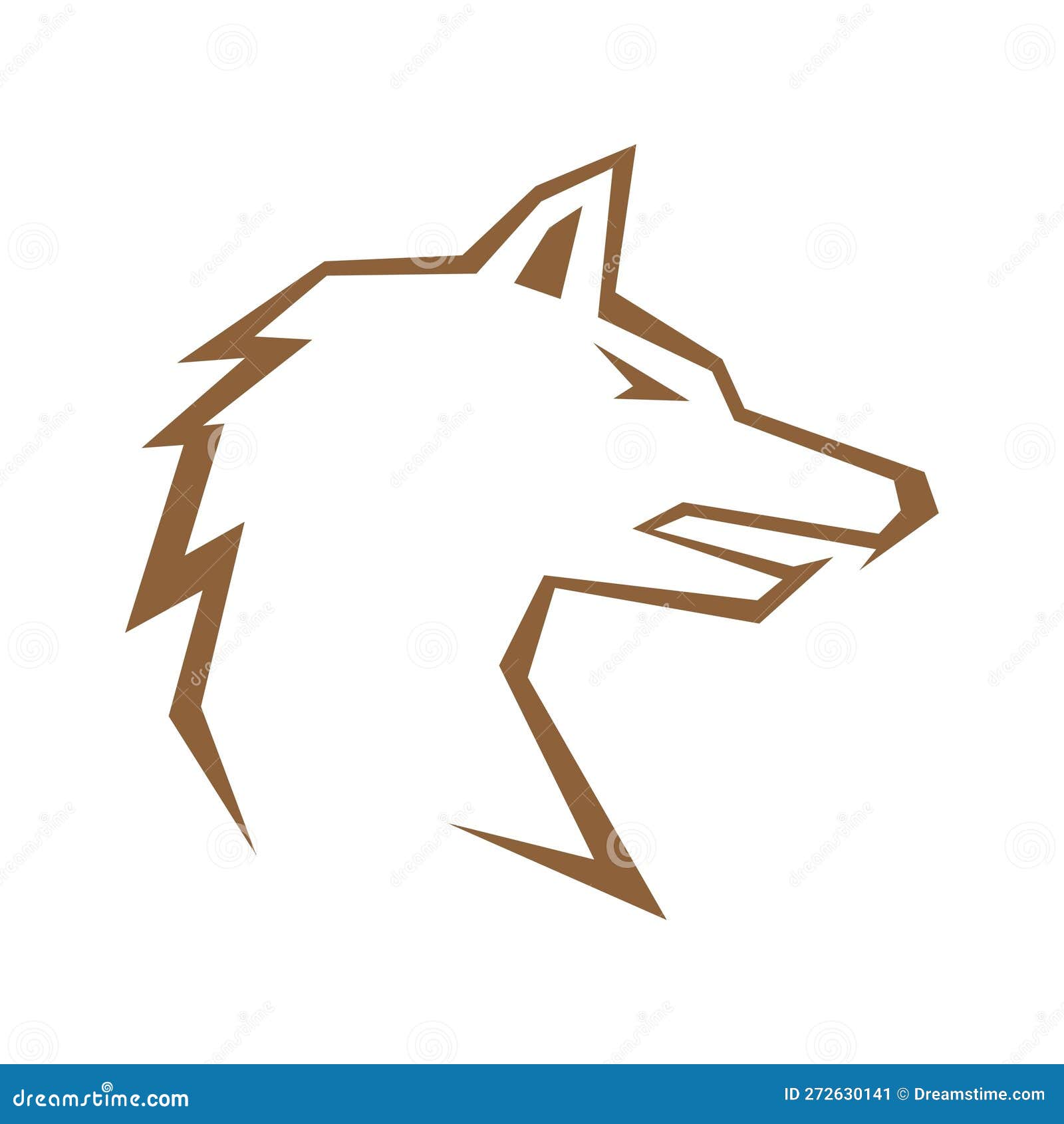 Wolf line art logo design stock vector. Illustration of animal - 272630141