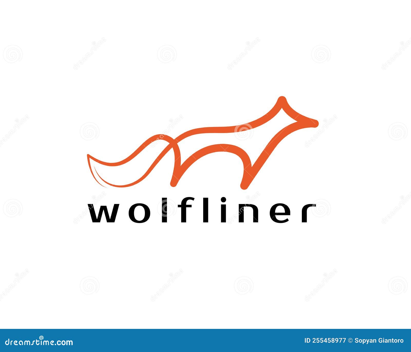 Wolf Line Logo stock vector. Illustration of predator - 255458977