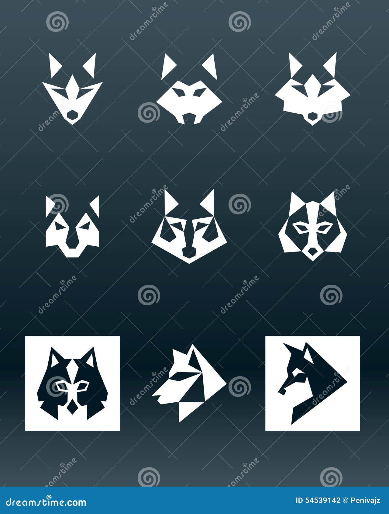 Wolf Logo ilustración del vector. Ilustración de cubo - 54539142