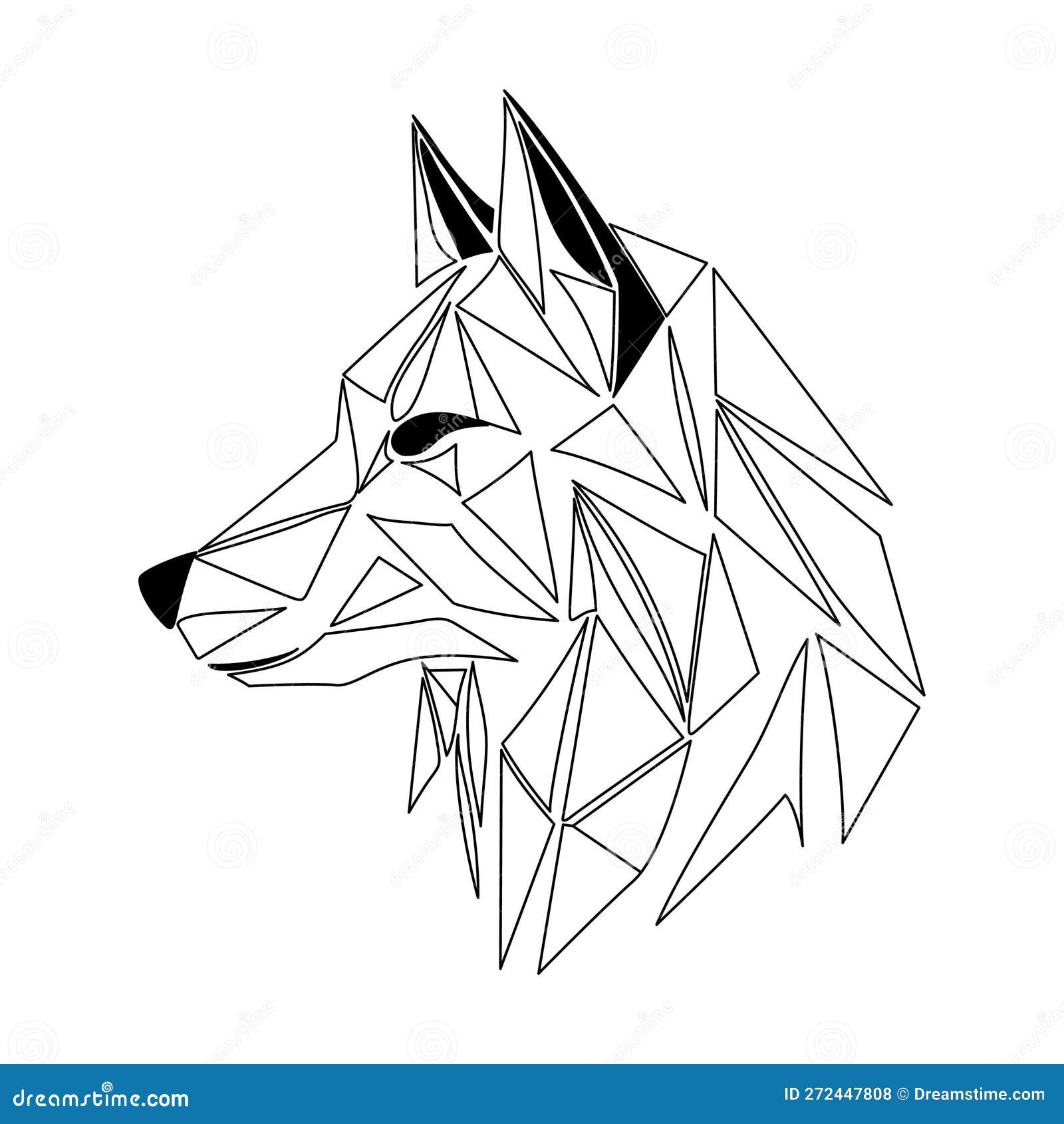 Wolf Logo Design. Abstract Black Polygon Wolf Head Stock Vector - Illustration of polygonal ...