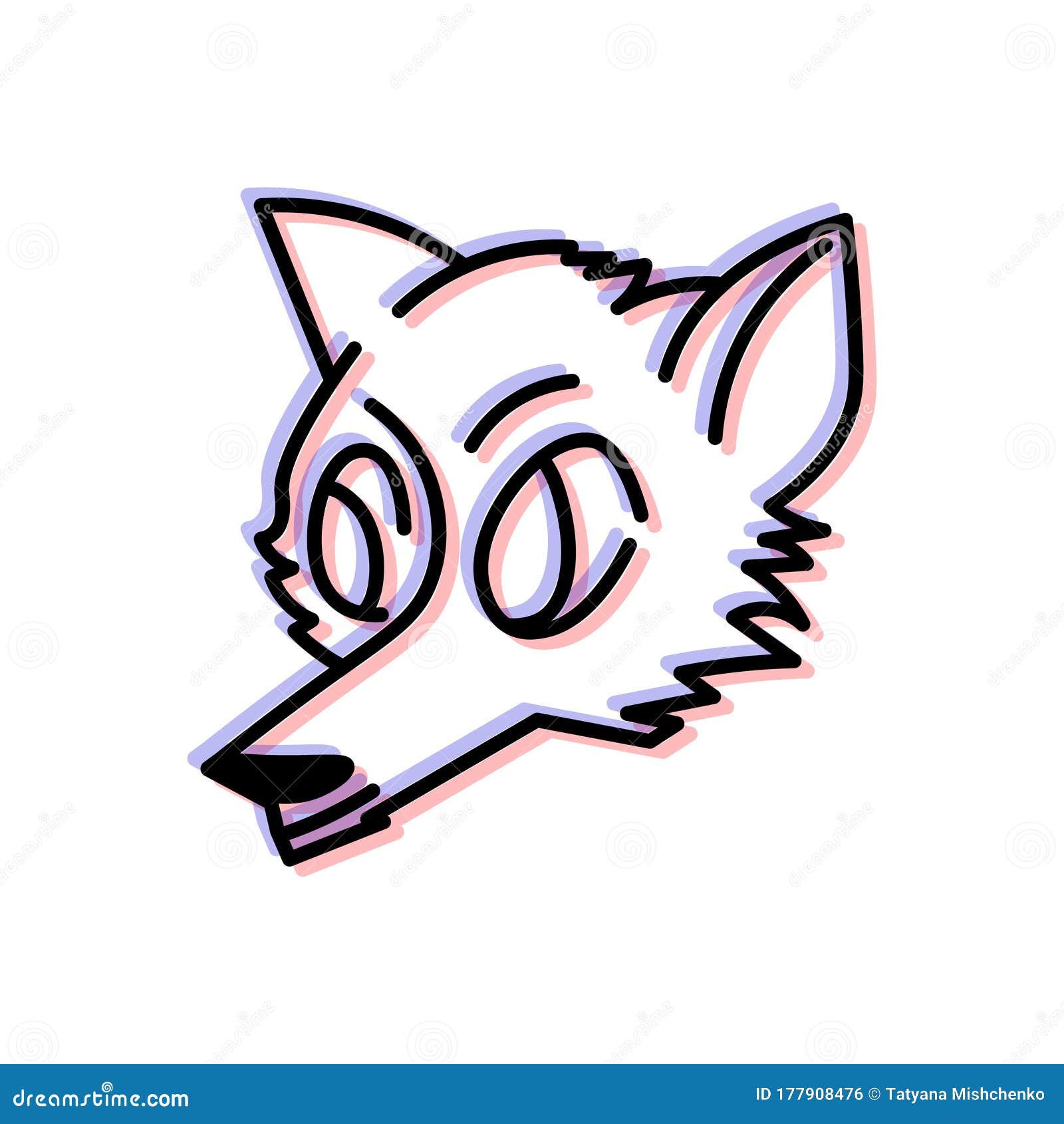 Wolf Logo Design Vector Cartoon Stock Illustration - Illustration of ...