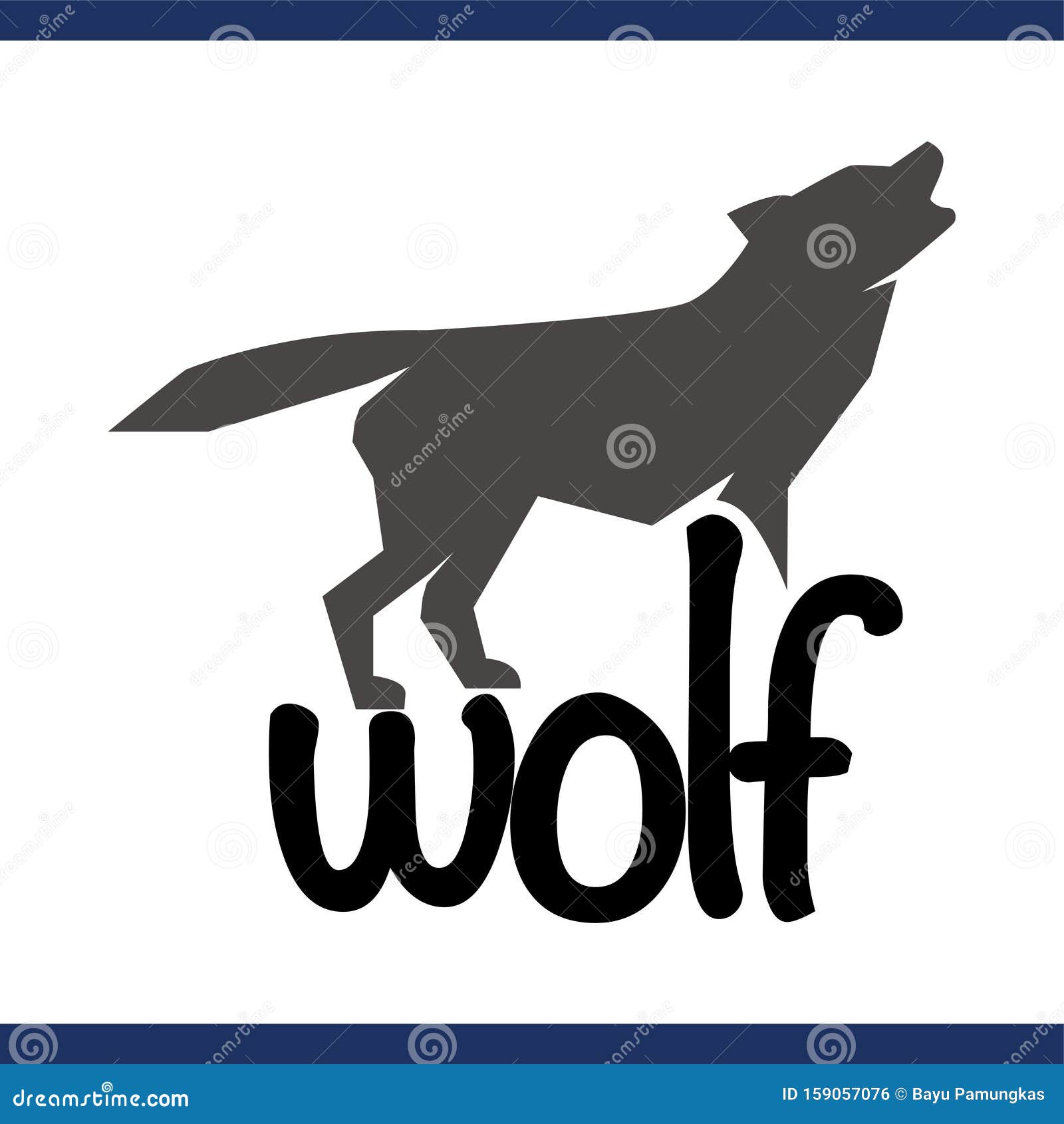 Wolf Logo Text Template stock vector. Illustration of icon - 159057076