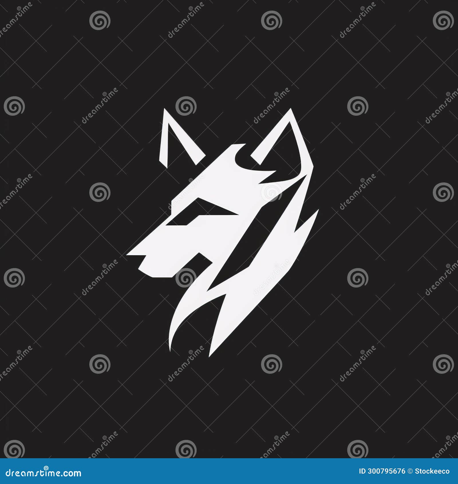 Monochromatic Wolf Logo on Black Background - Clean and Simple Design ...