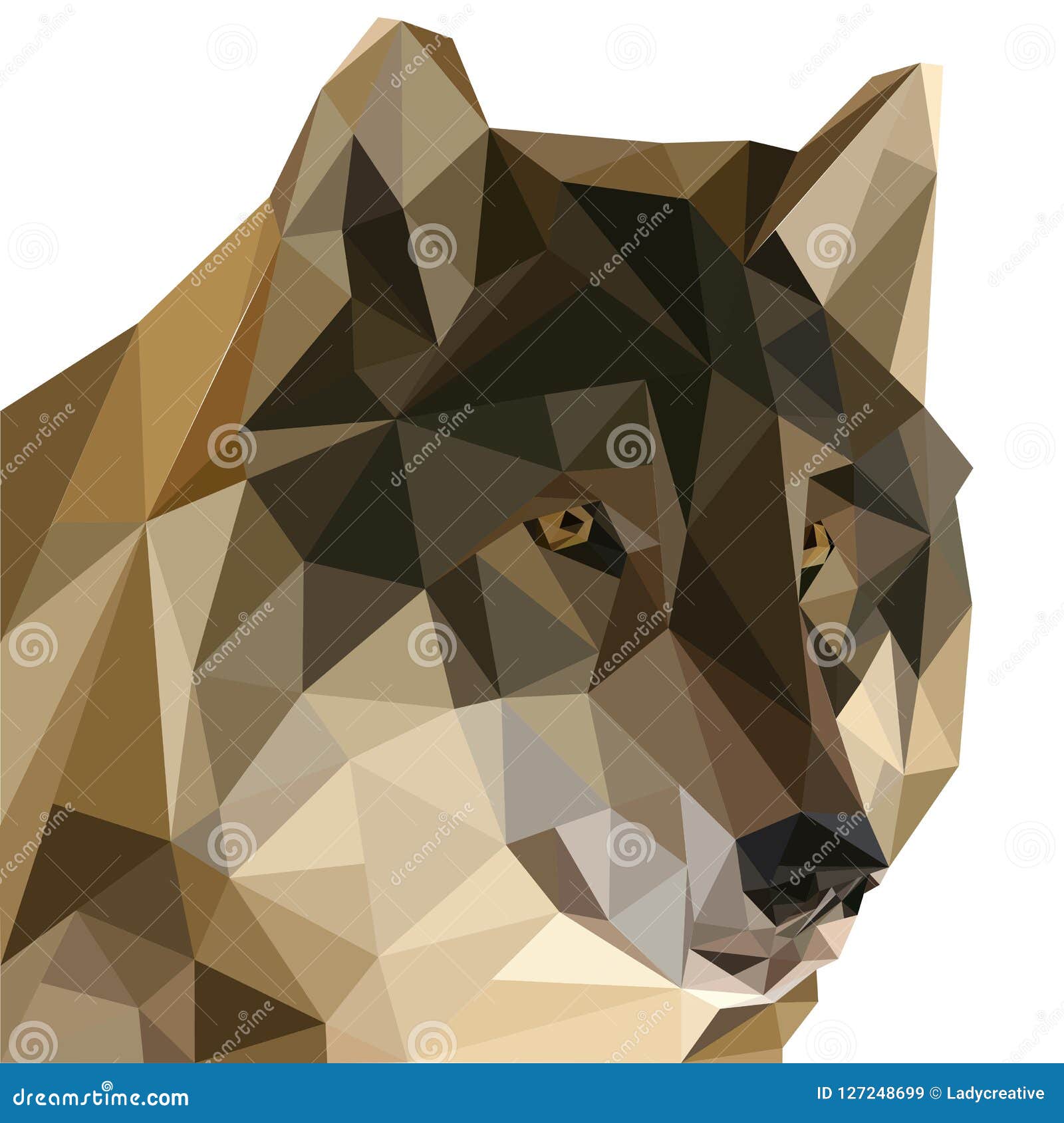 Wolf Low Poly, Geometric Animal Vector Stock Vector - Illustration of ...