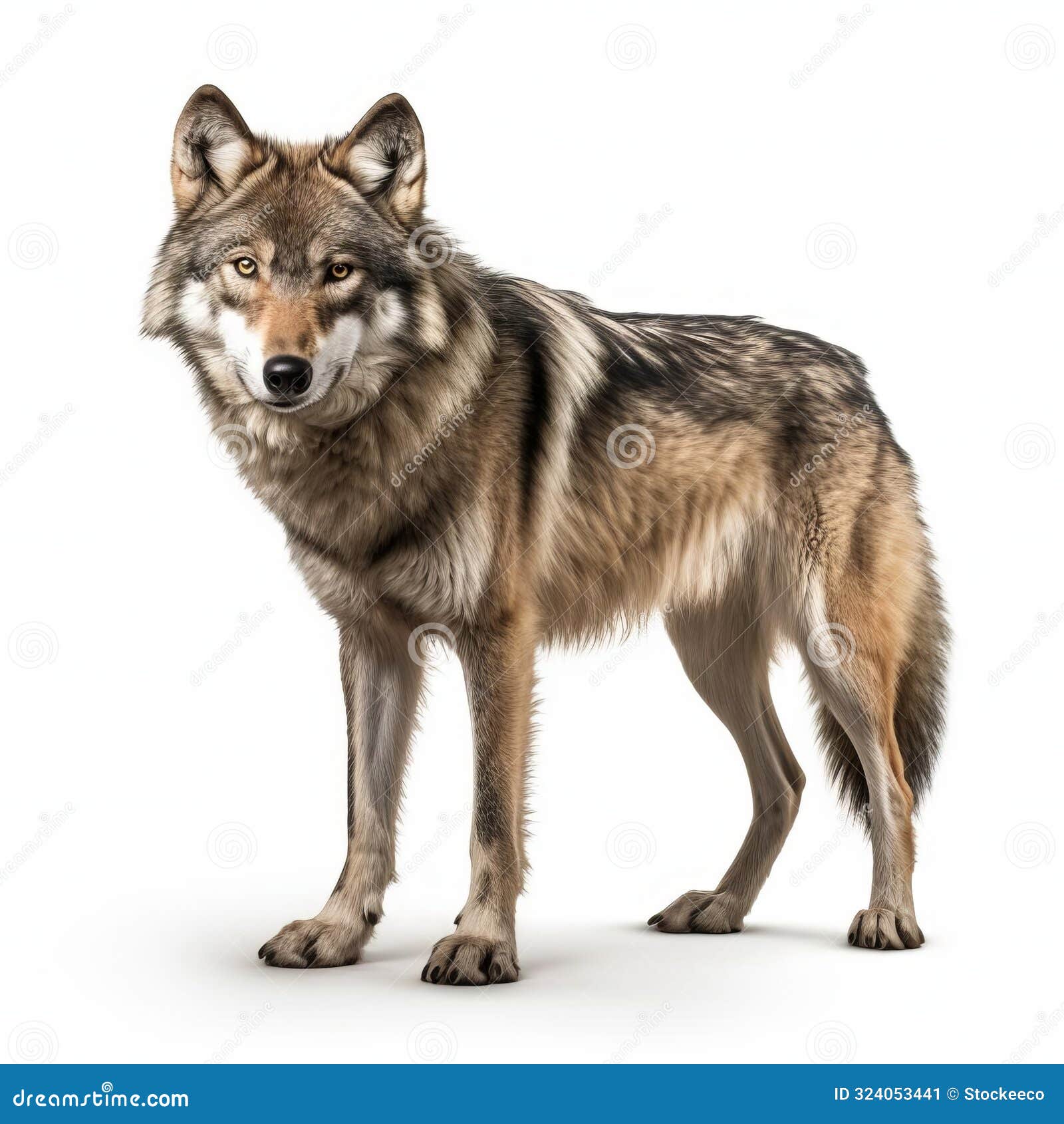 High-quality Full Back Angle View Image of a Wolf Stock Illustration ...