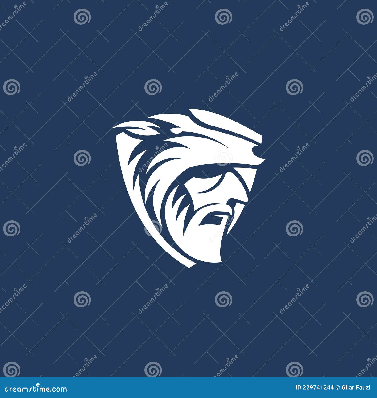 Wolf and man logo stock vector. Illustration of emblem - 229741244