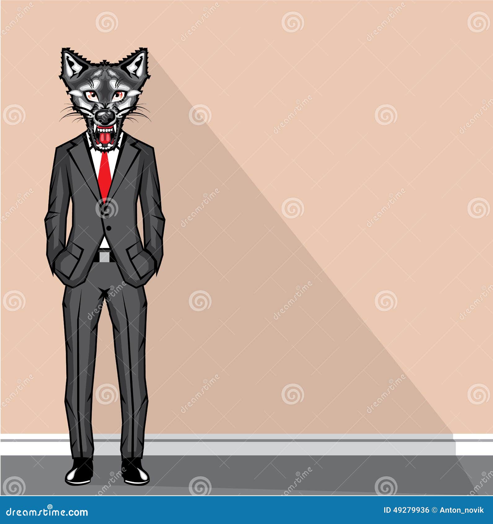 Severe Wolf With Paw On The Book Ex Libris Stamp Vector | CartoonDealer ...