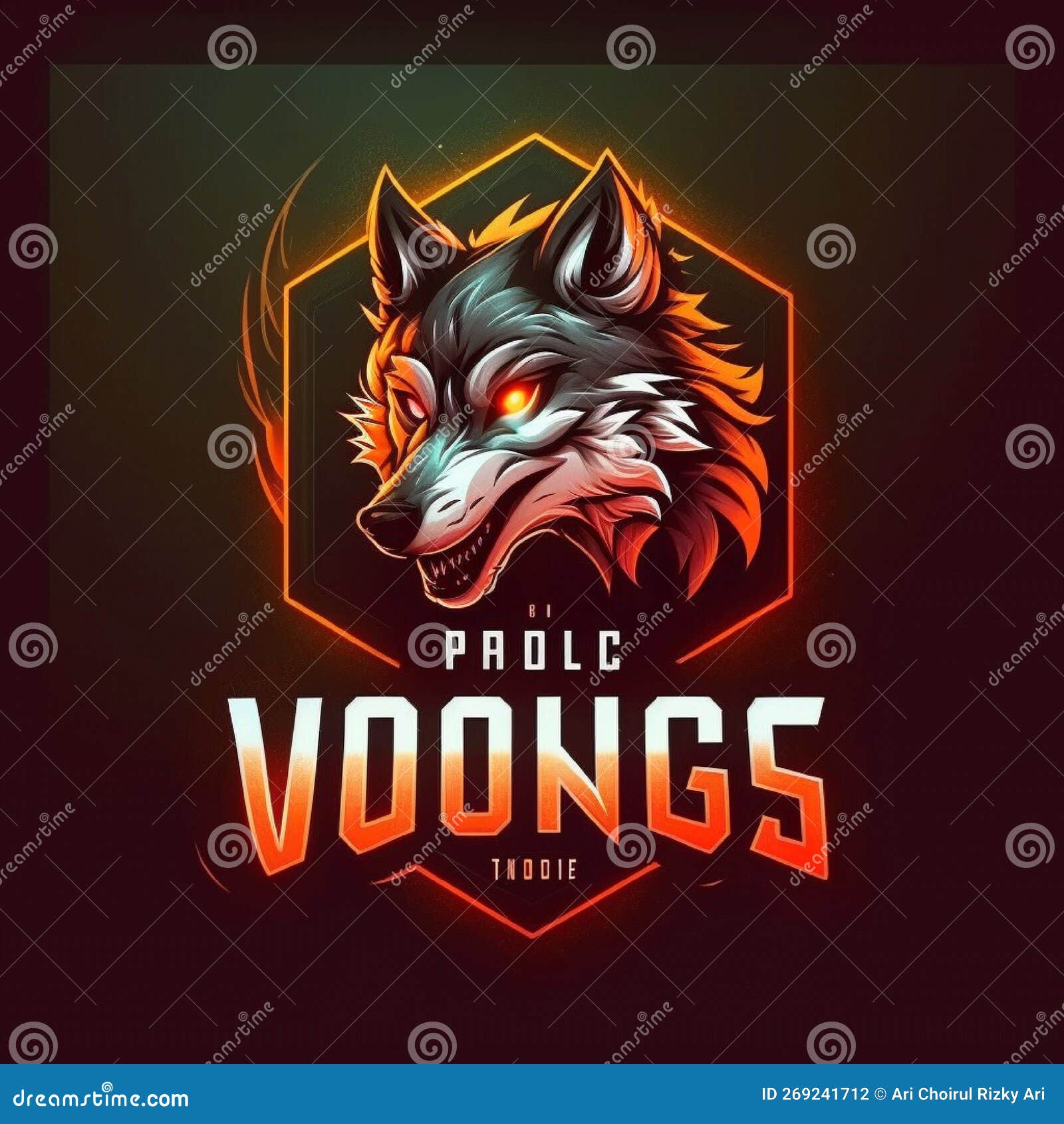 Wolf Mascot Esport Gaming Logo Stock Illustration - Illustration of ...
