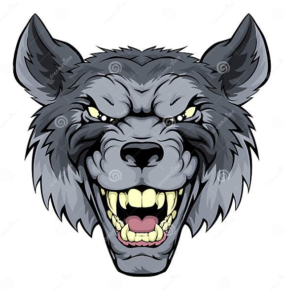 Wolf Mascot malo ilustración del vector. Ilustración de animal - 43861863