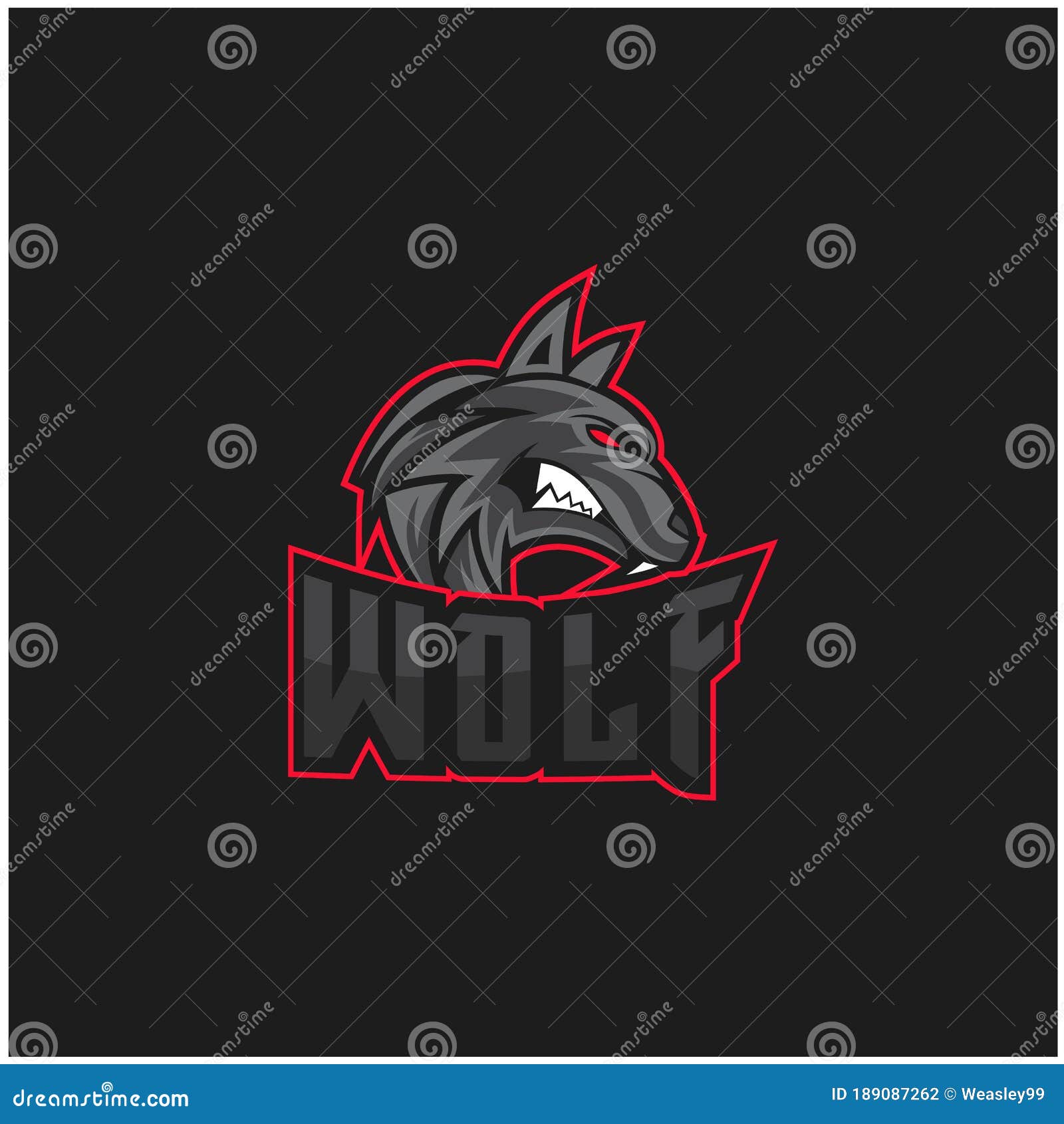 Wolf Mascot for Sport Team Logo Design Stock Vector - Illustration of ...