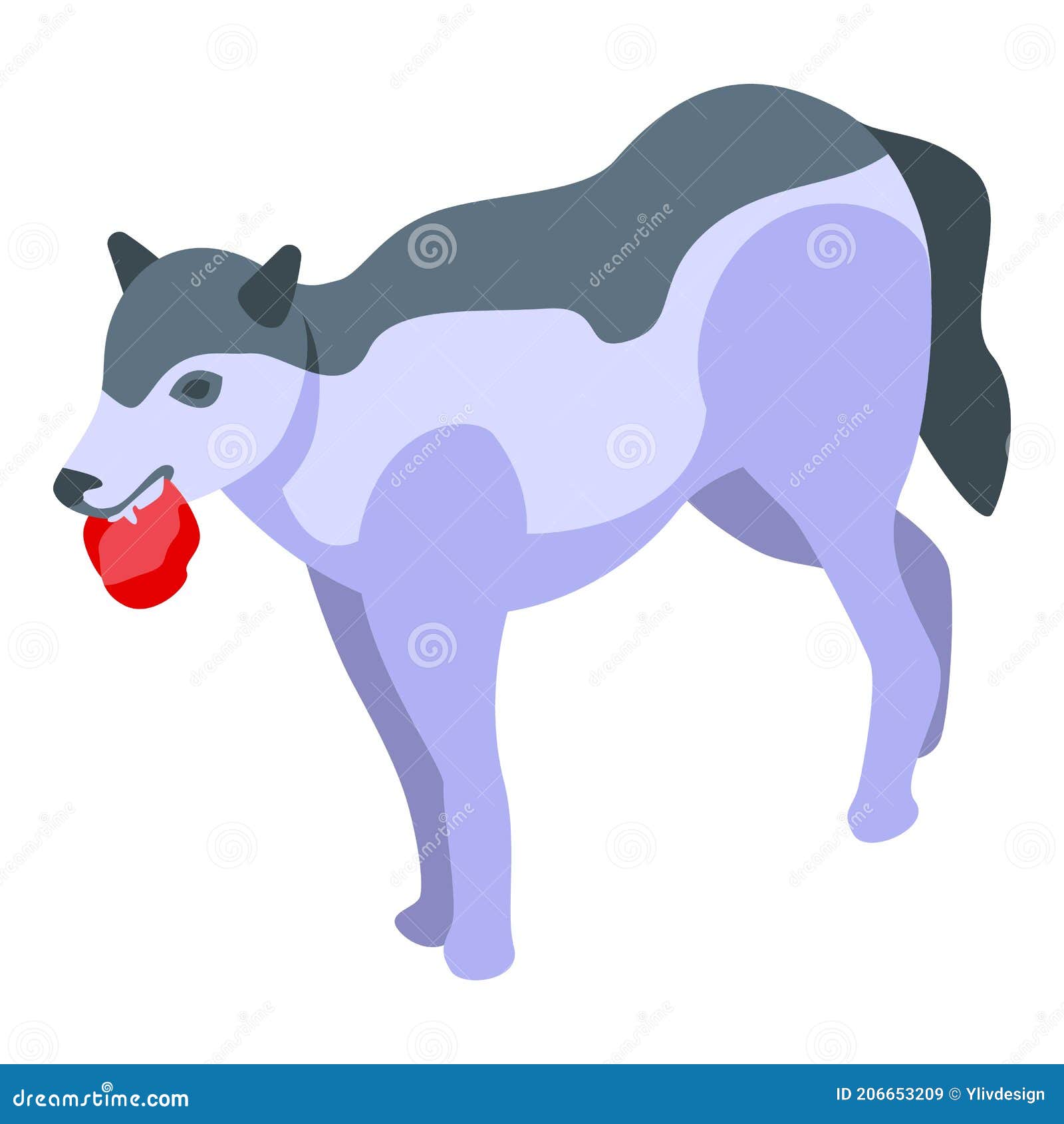 Wolf with Meat Icon, Isometric Style Stock Illustration - Illustration ...