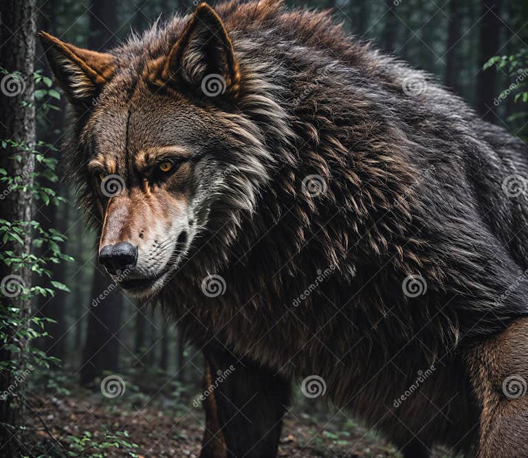 A Wolf with a Menacing Look on Its Face Stock Image - Image of look ...