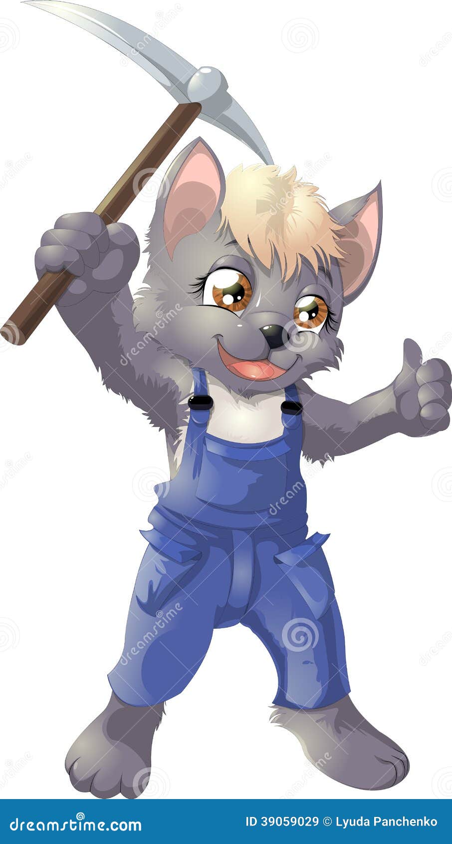 Wolf the miner stock illustration. Illustration of contractor - 39059029