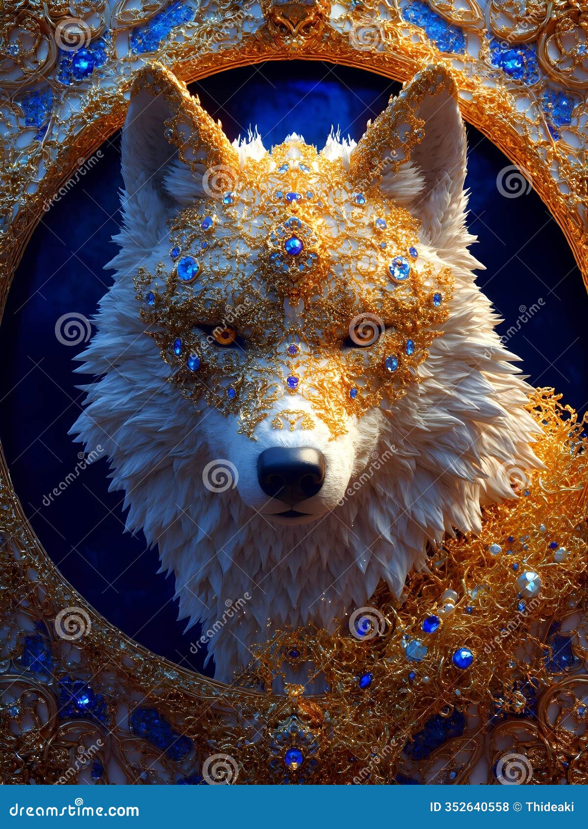 Wolf Moon Howl Generative AI Stock Illustration - Illustration of ...