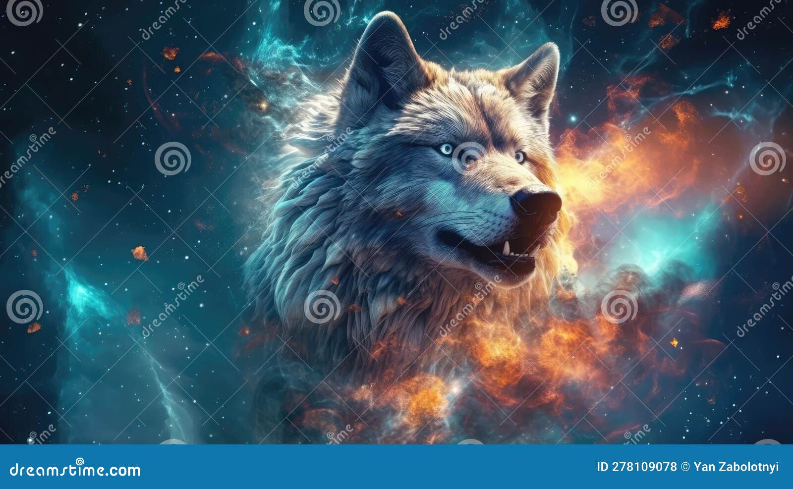 Wolf Nebulae and Galaxies Float in Space in the Smokelike Clouds of Gas ...