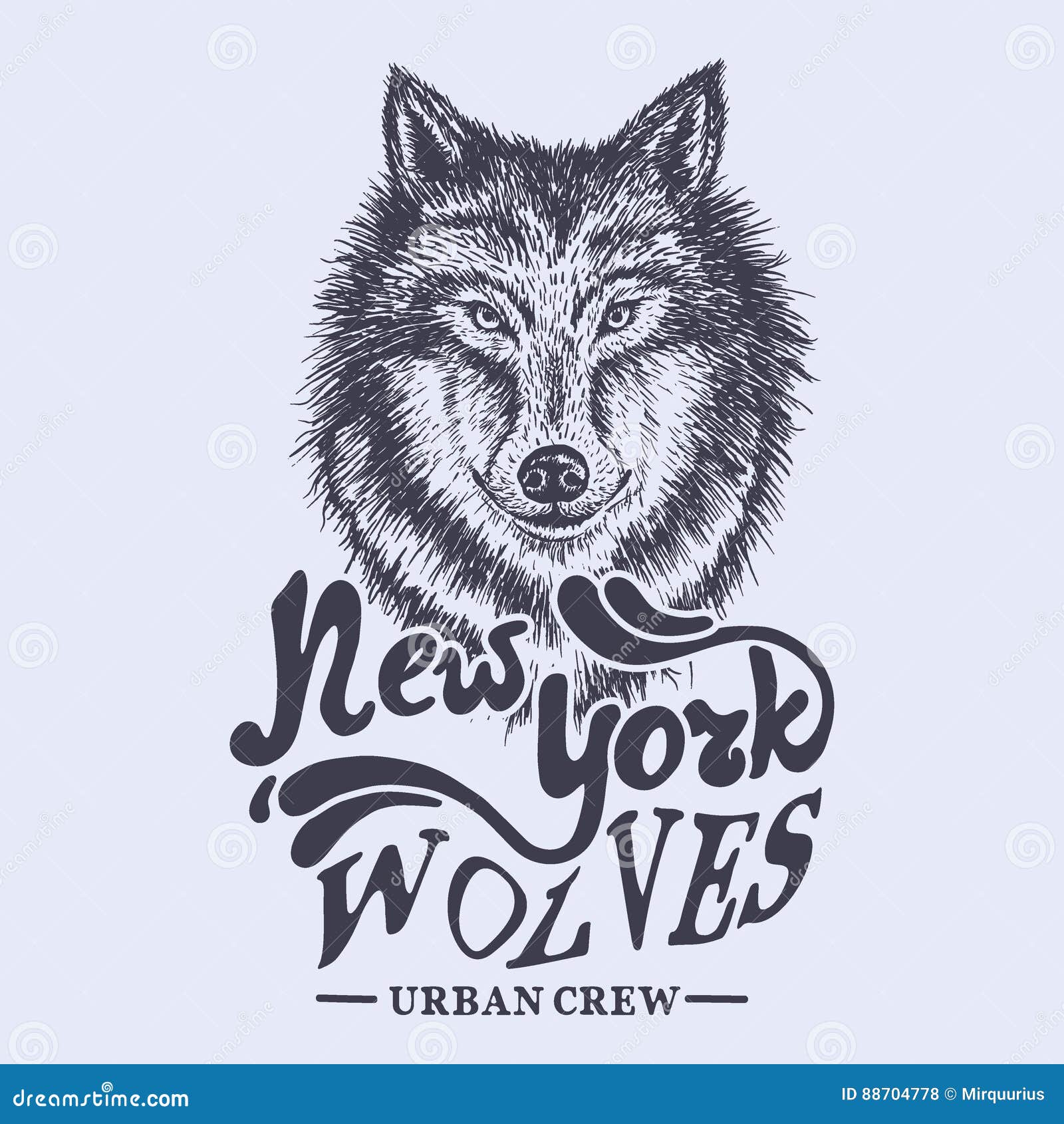 Wolf new york label stock vector. Illustration of poster - 88704778