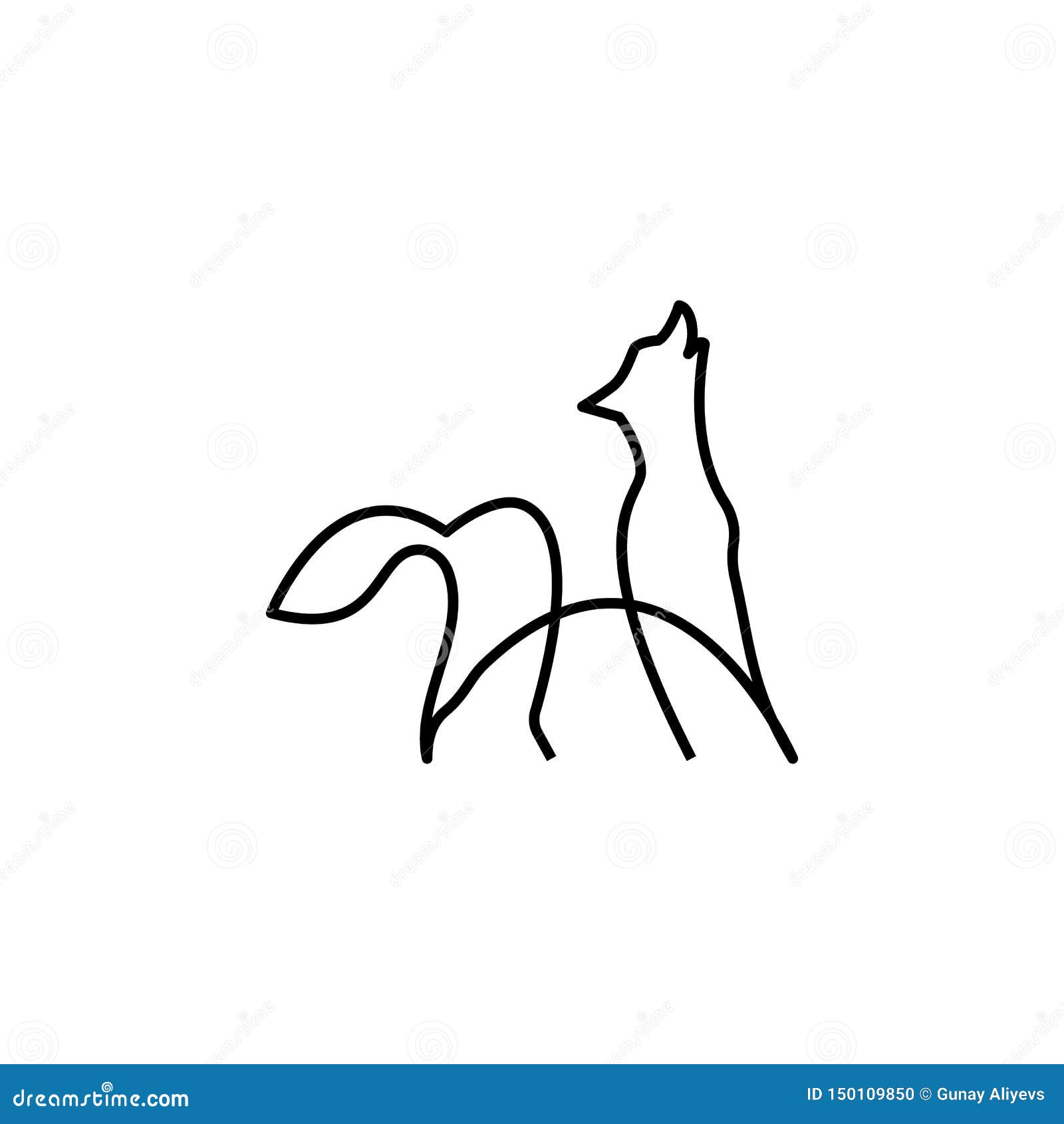 Wolf Thin Line Icon, Worldwildlife Concept, Wolf Vector Sign On White ...