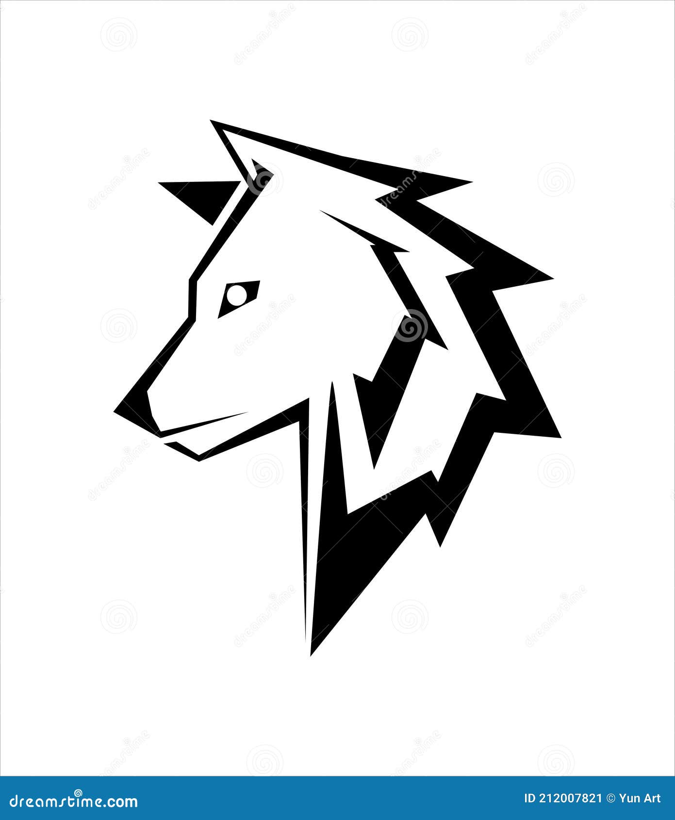 Wolf Outline Vector Logo Design Stock Illustration - Illustration of ...