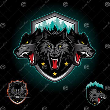 Wolf pack emblem logo stock vector. Illustration of male - 162633332