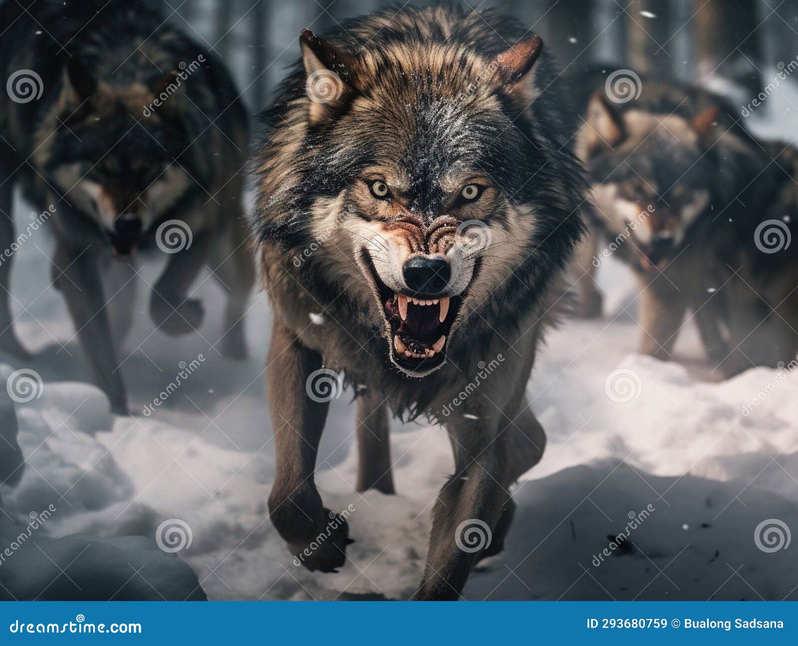 Wolf pack interaction stock illustration. Illustration of majestic ...